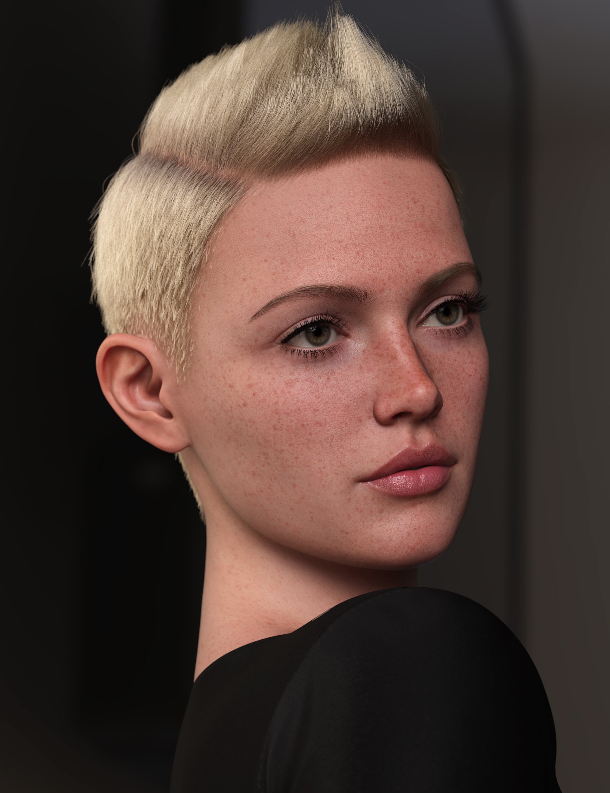 dForce Strand-Based Rock Style Pixie Cut Hair for Genesis 9 | Daz 3D