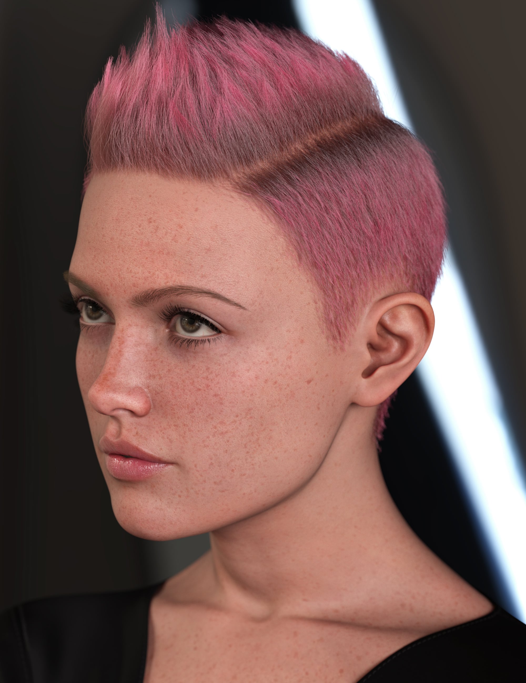 dForce Strand-Based Rock Style Pixie Cut Hair Color Expansion | Daz 3D