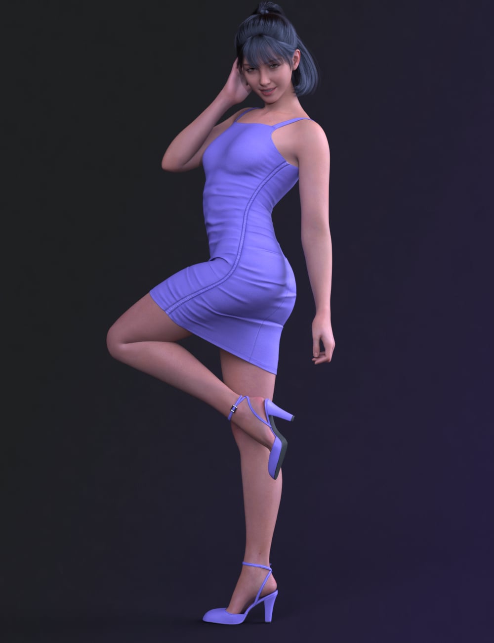 dForce LV Ruched Dress and Shoes for Genesis 9 | Daz 3D