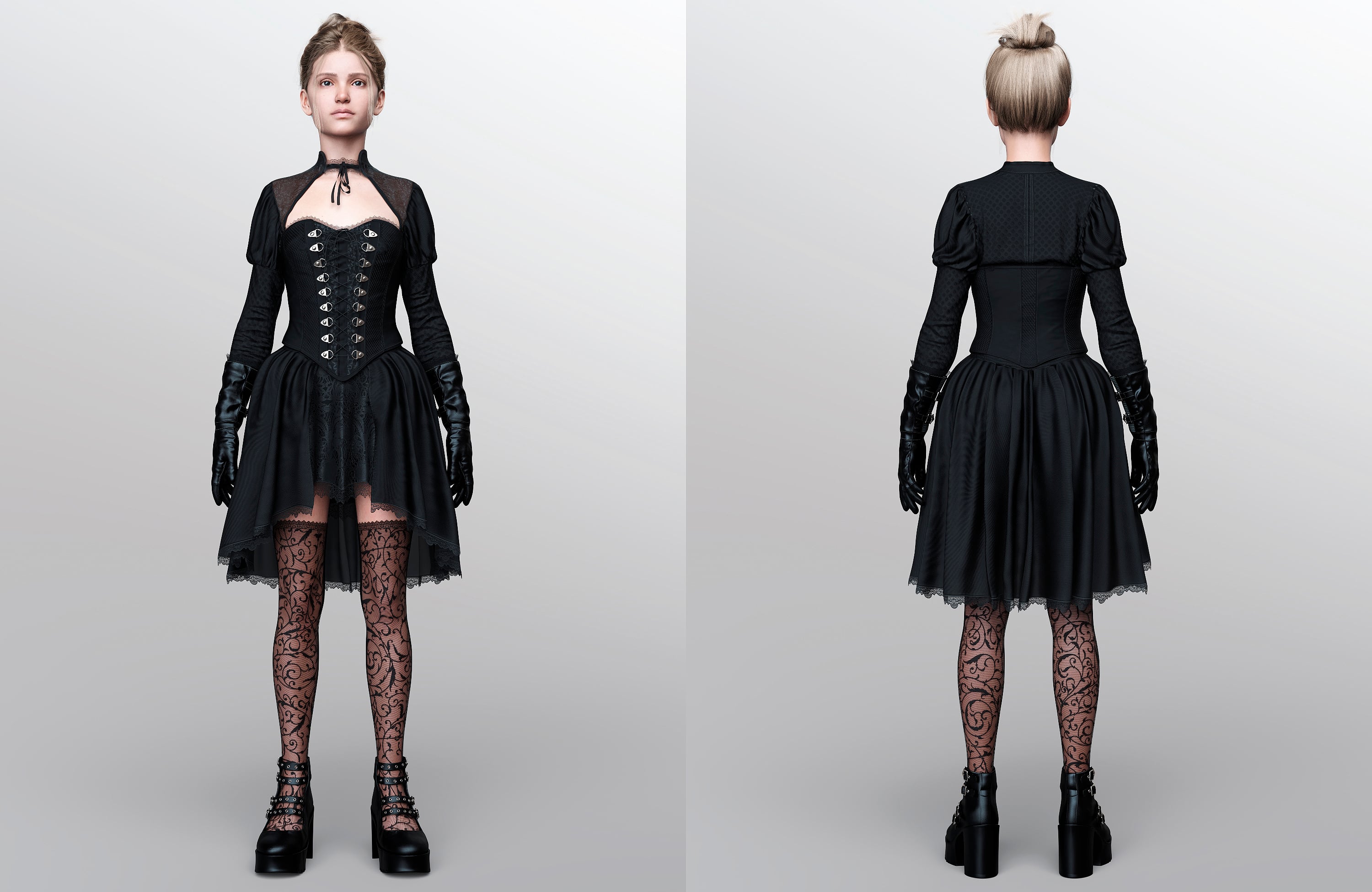 dForce Gothic Style Outfit for Genesis 9 | Daz 3D