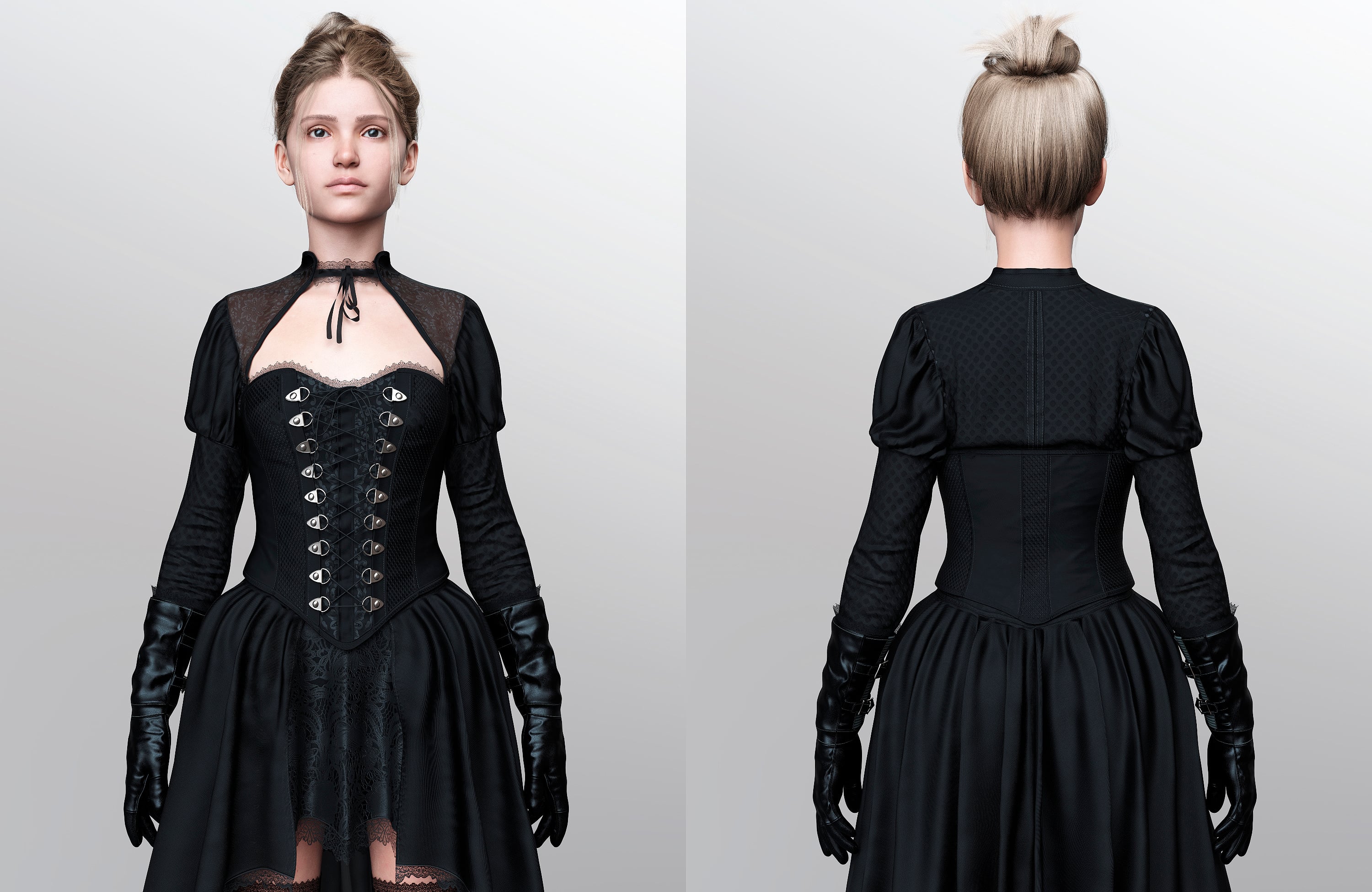 dForce Gothic Style Outfit for Genesis 9 | Daz 3D