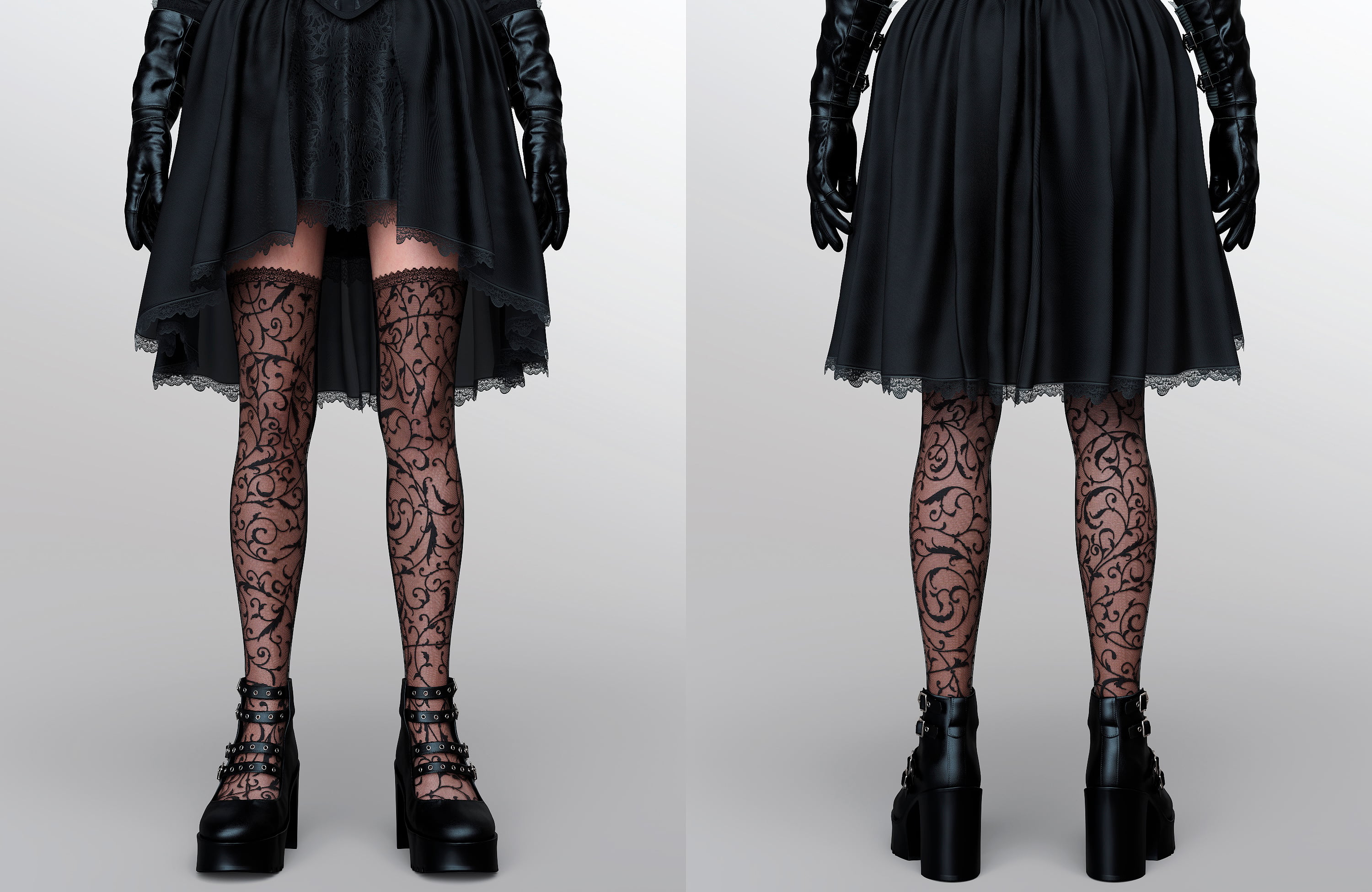 dForce Gothic Style Outfit for Genesis 9 | Daz 3D