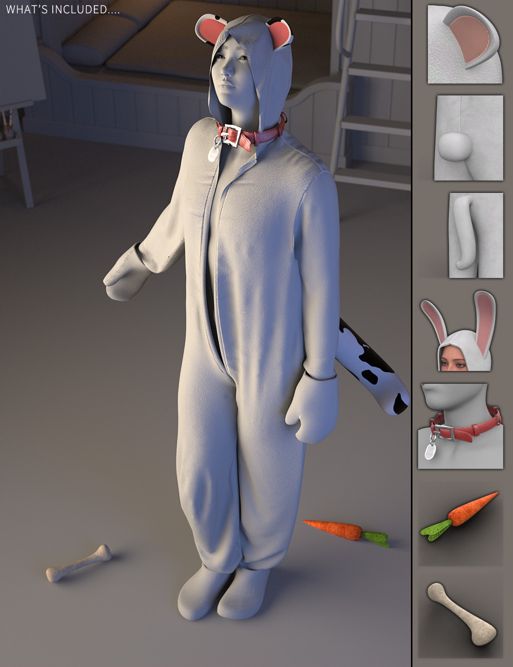Cuddly Critters for Suitable Onesie | Daz 3D