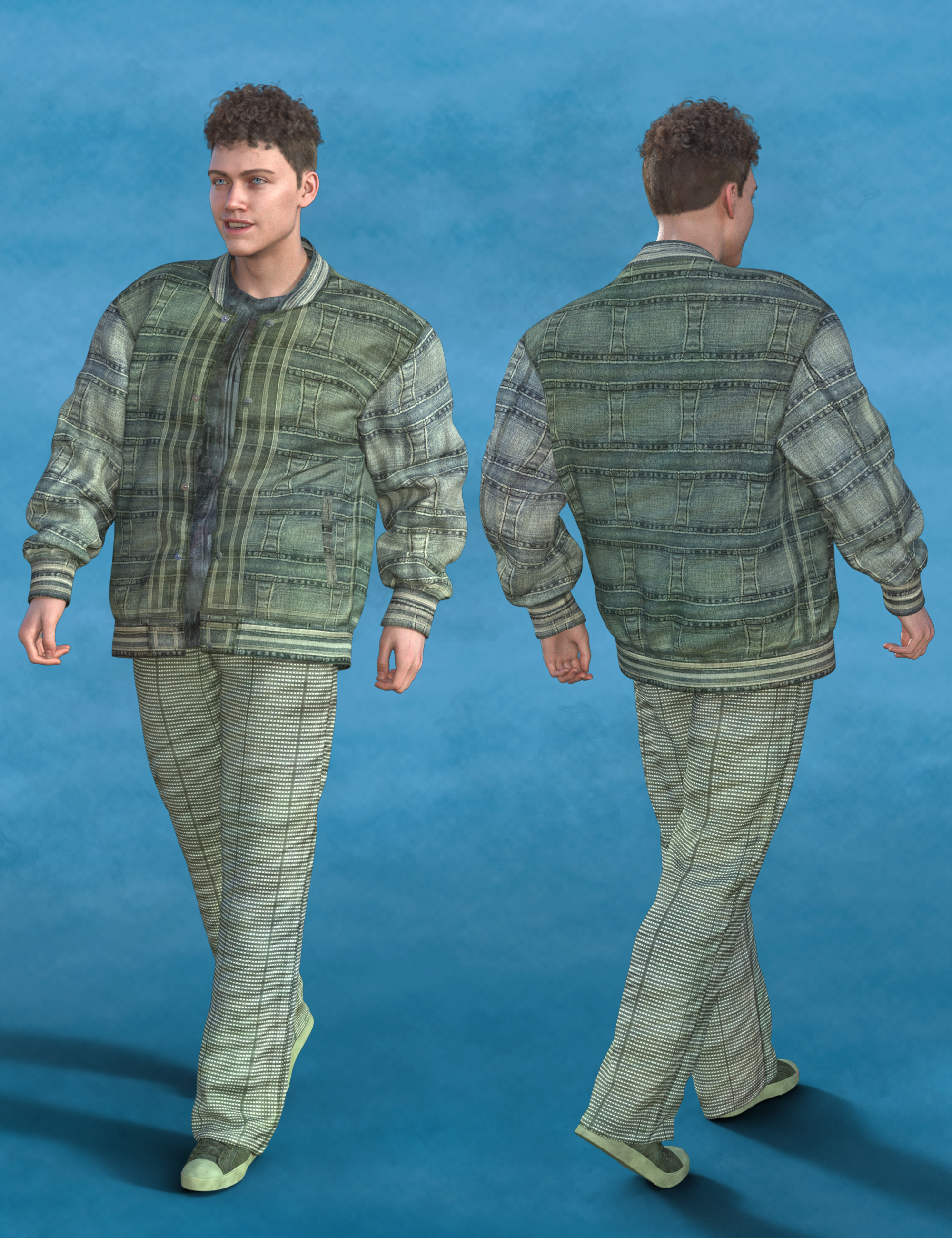 T-Pack HnC24 Baseball Jacket Outfits Texture Add-on | Daz 3D