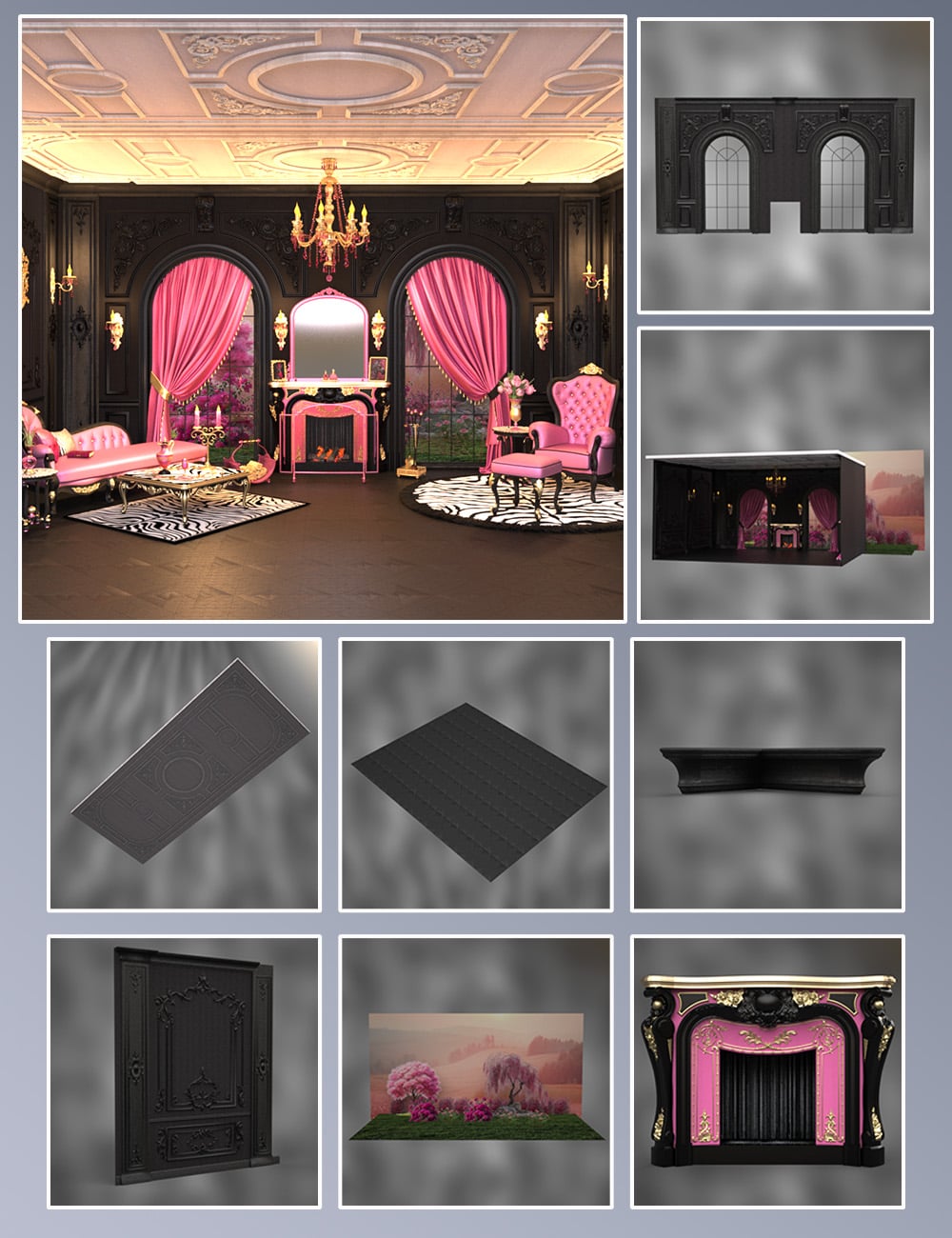 Rococo Room Pop Collection Texture Set | Daz 3D