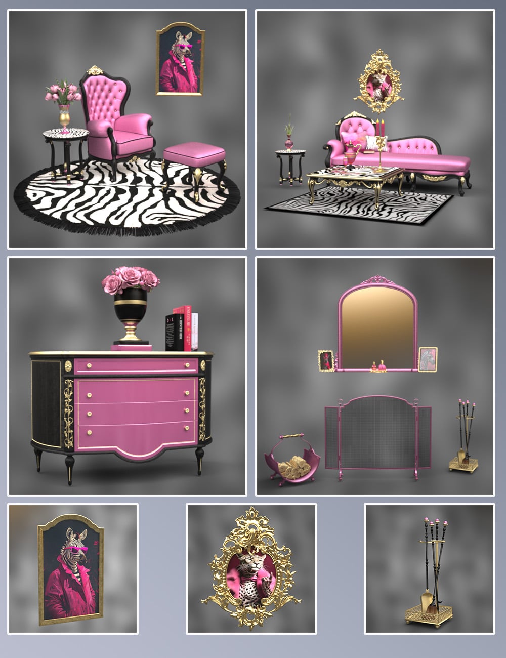 Rococo Room Pop Collection Texture Set | Daz 3D