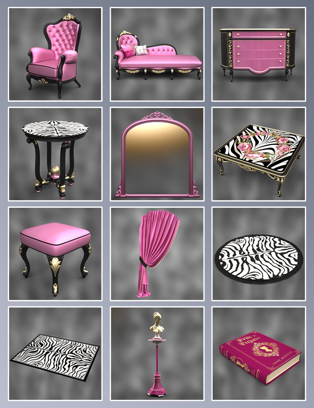 Rococo Room Pop Collection Texture Set | Daz 3D