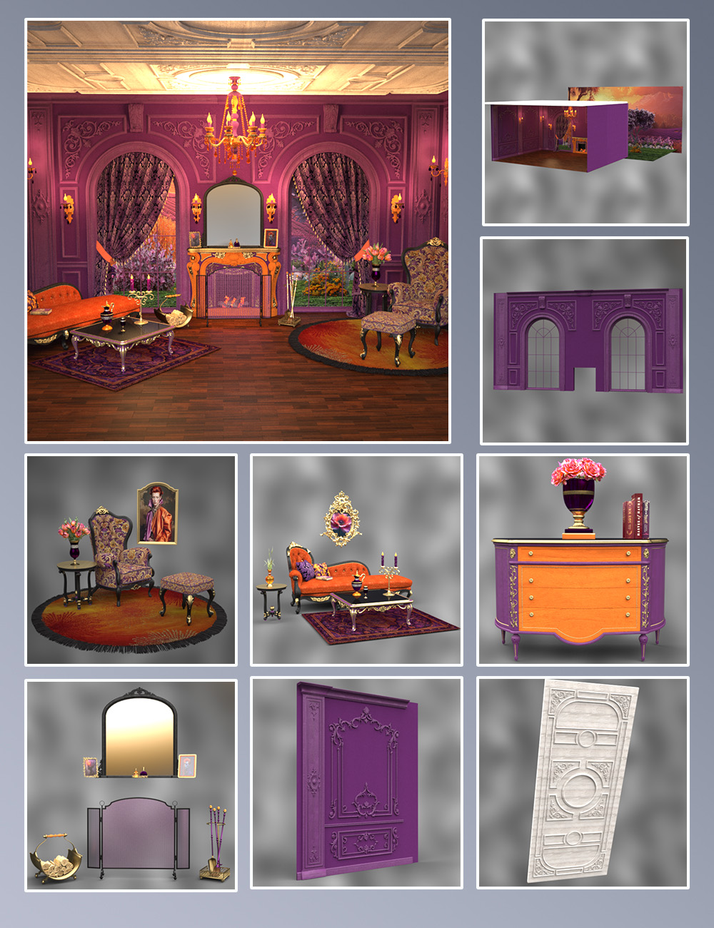 Rococo Room Pop Collection Texture Set | Daz 3D