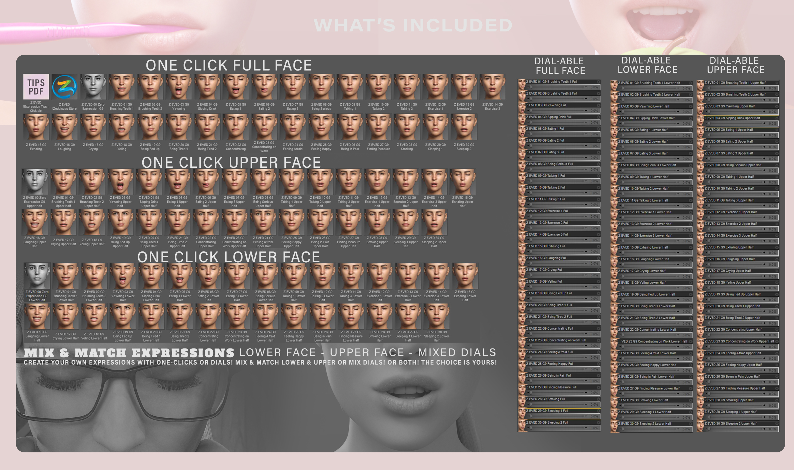 Z Everyday Expressions for Genesis 9 | Daz 3D