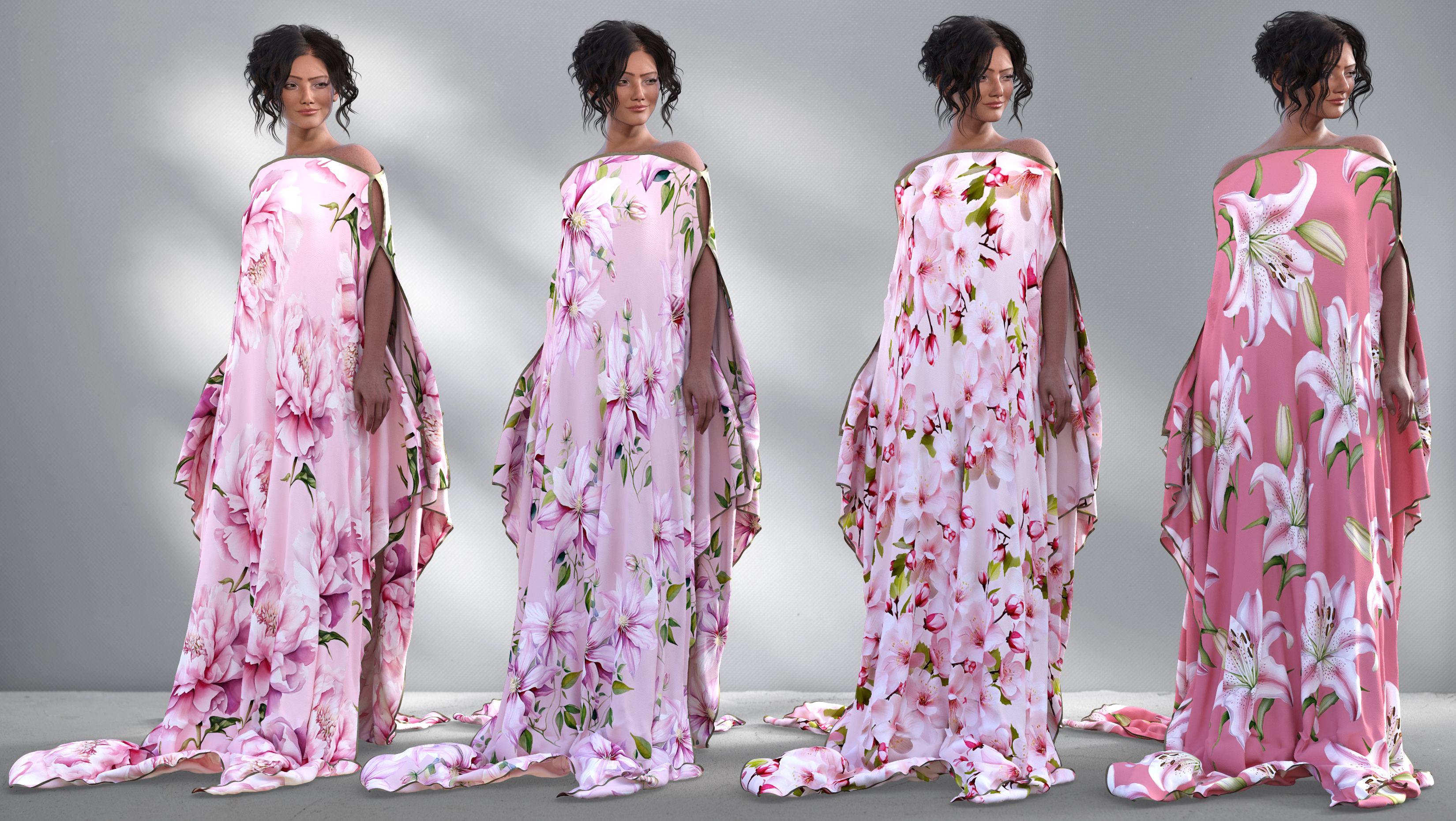 Pink Floral Fabric Iray Shaders - MR | Daz 3D
