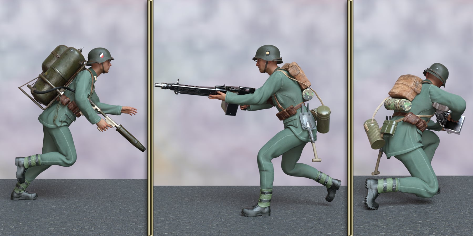 Armored Conflict Poses for Genesis 9 Base | Daz 3D