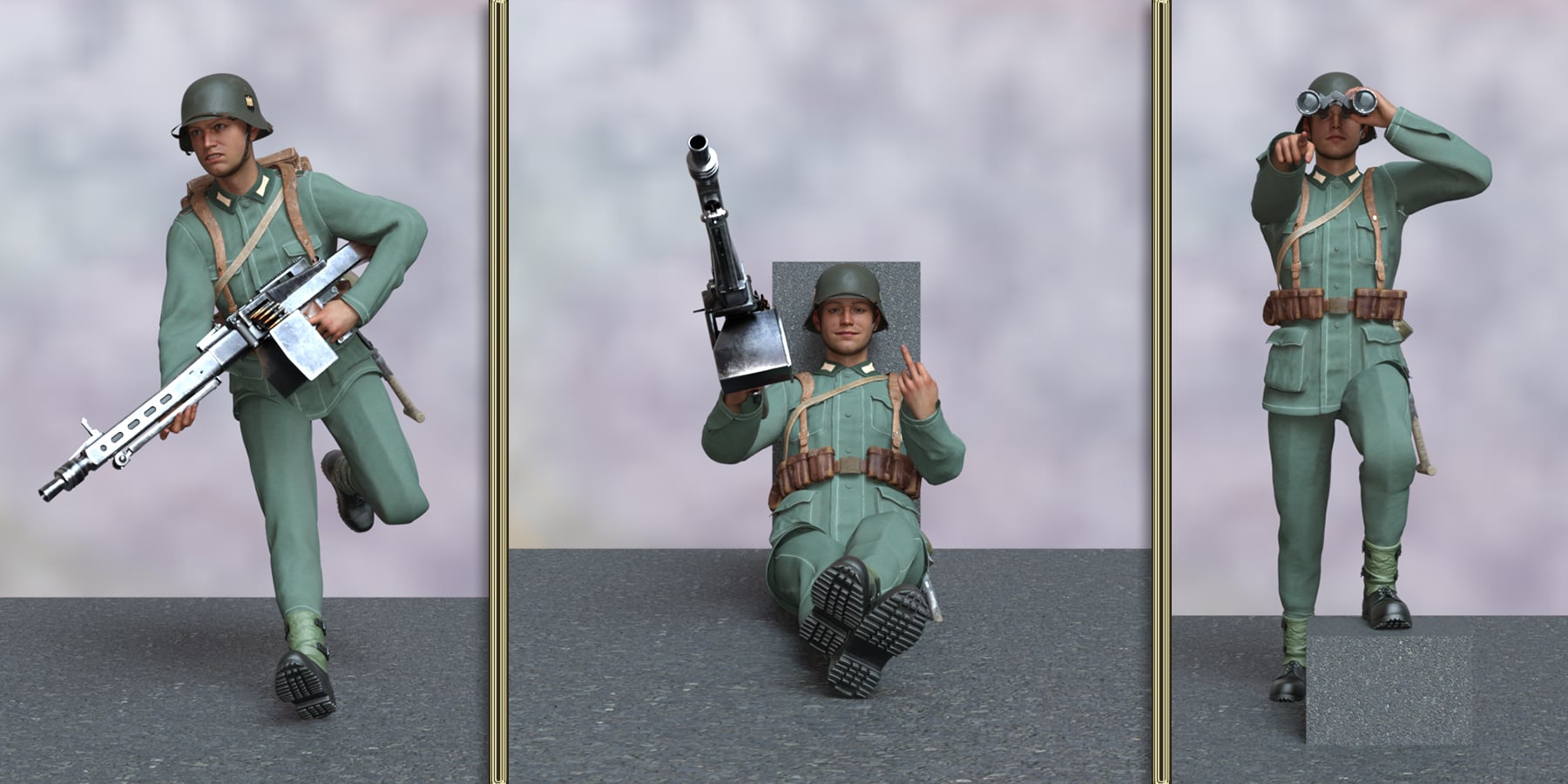 Armored Conflict Poses for Genesis 9 Base | Daz 3D