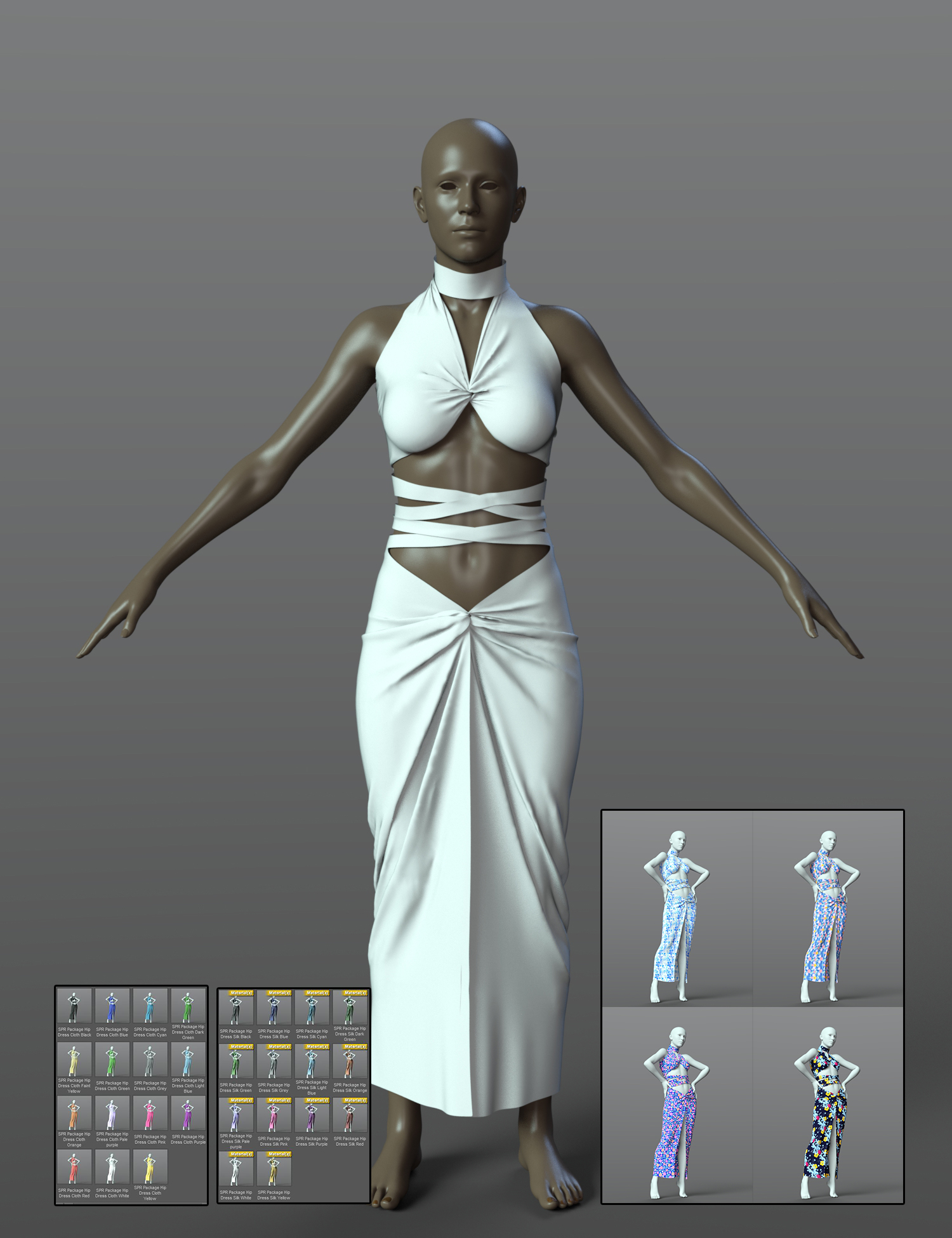 dForce SPR Package Hip Dress for Genesis 9 | Daz 3D