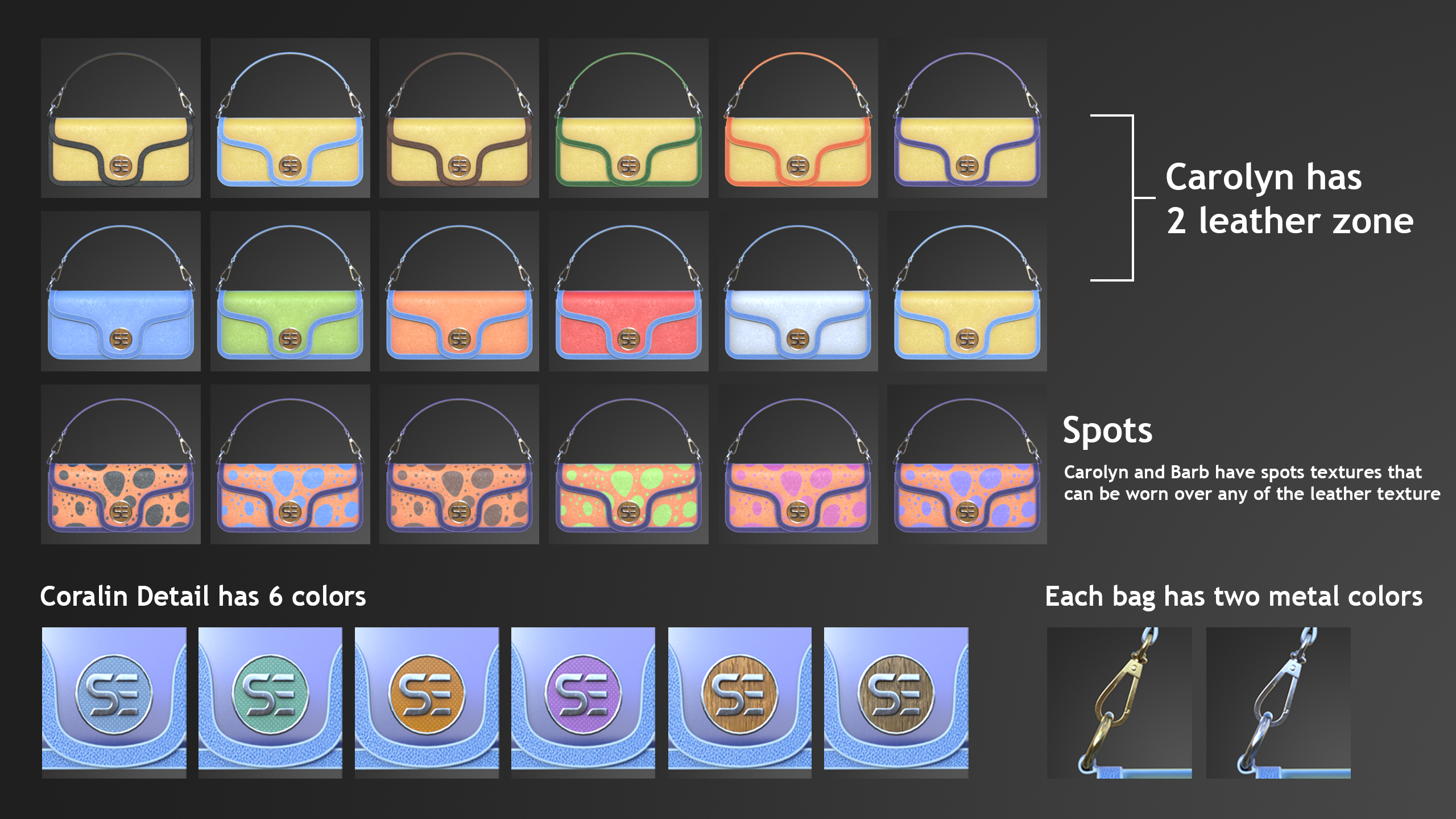 SE Collection of French Bags for Genesis 9 | Daz 3D