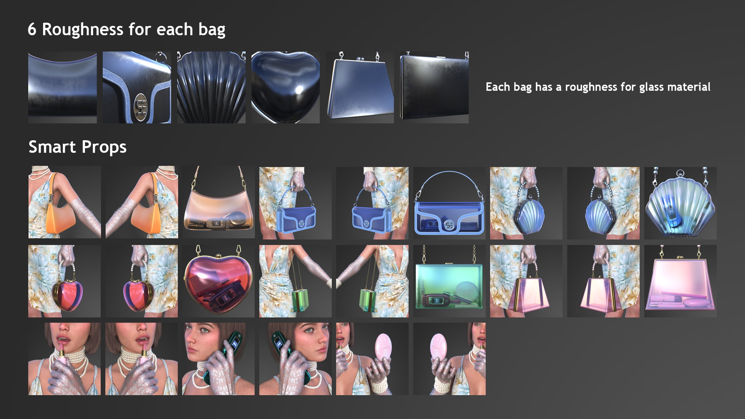SE Collection of French Bags for Genesis 9 | Daz 3D