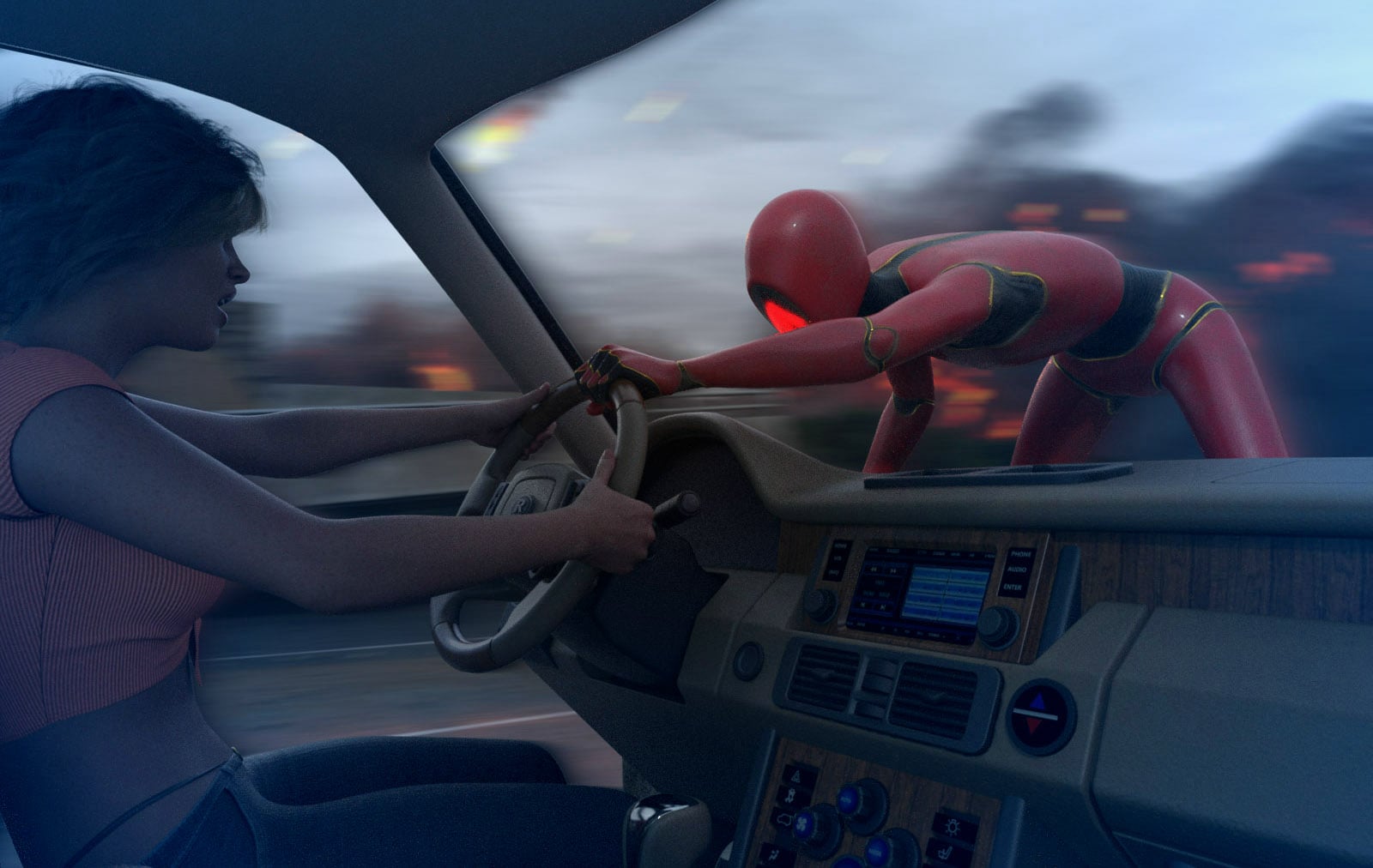 Robot Pose: Highway Chase Poses for Genesis 9 and 8.1 | Daz 3D