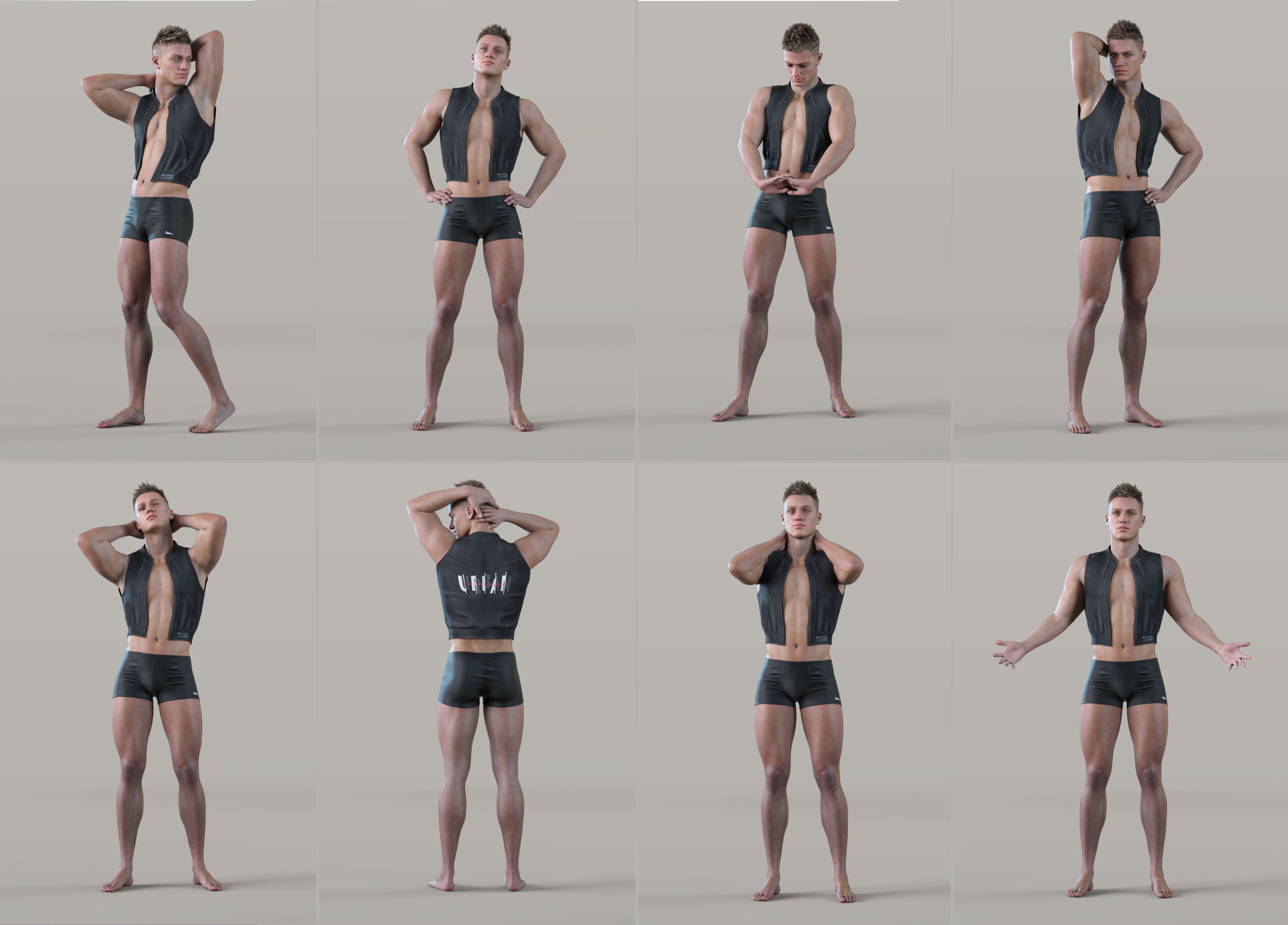 Z Muscle Frenzy Shape and Pose Mega Set for Genesis 9 and 8 Male | Daz 3D