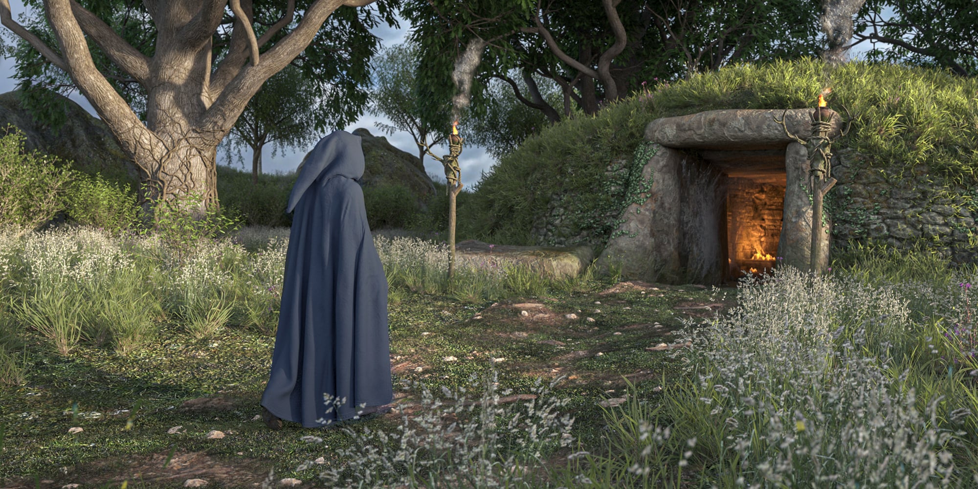 Round Barrow for Simple Grasslands Expanse | Daz 3D