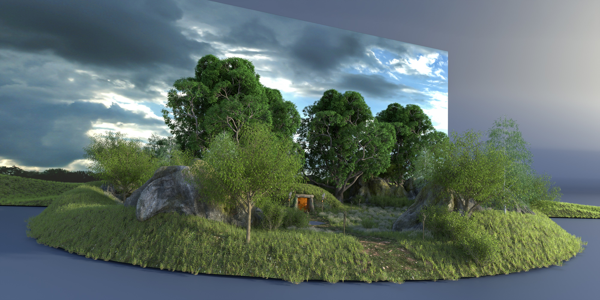Round Barrow for Simple Grasslands Expanse | Daz 3D