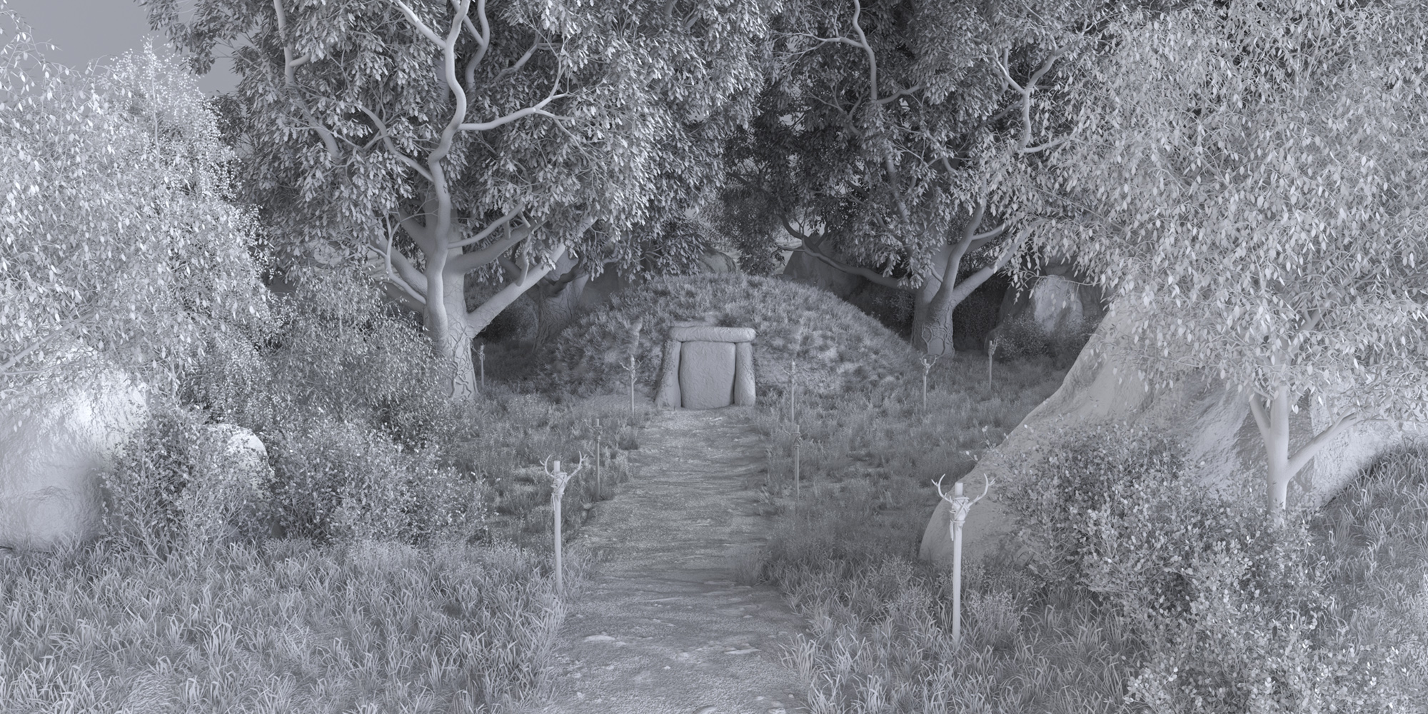 Round Barrow for Simple Grasslands Expanse | Daz 3D