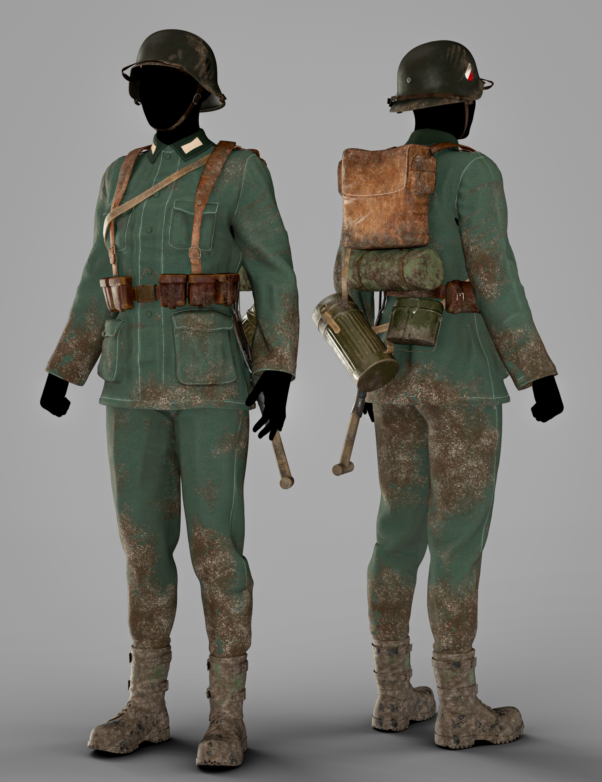 BW Army Infantry Outfit Texture Addon For Genesis 9 | Daz 3D