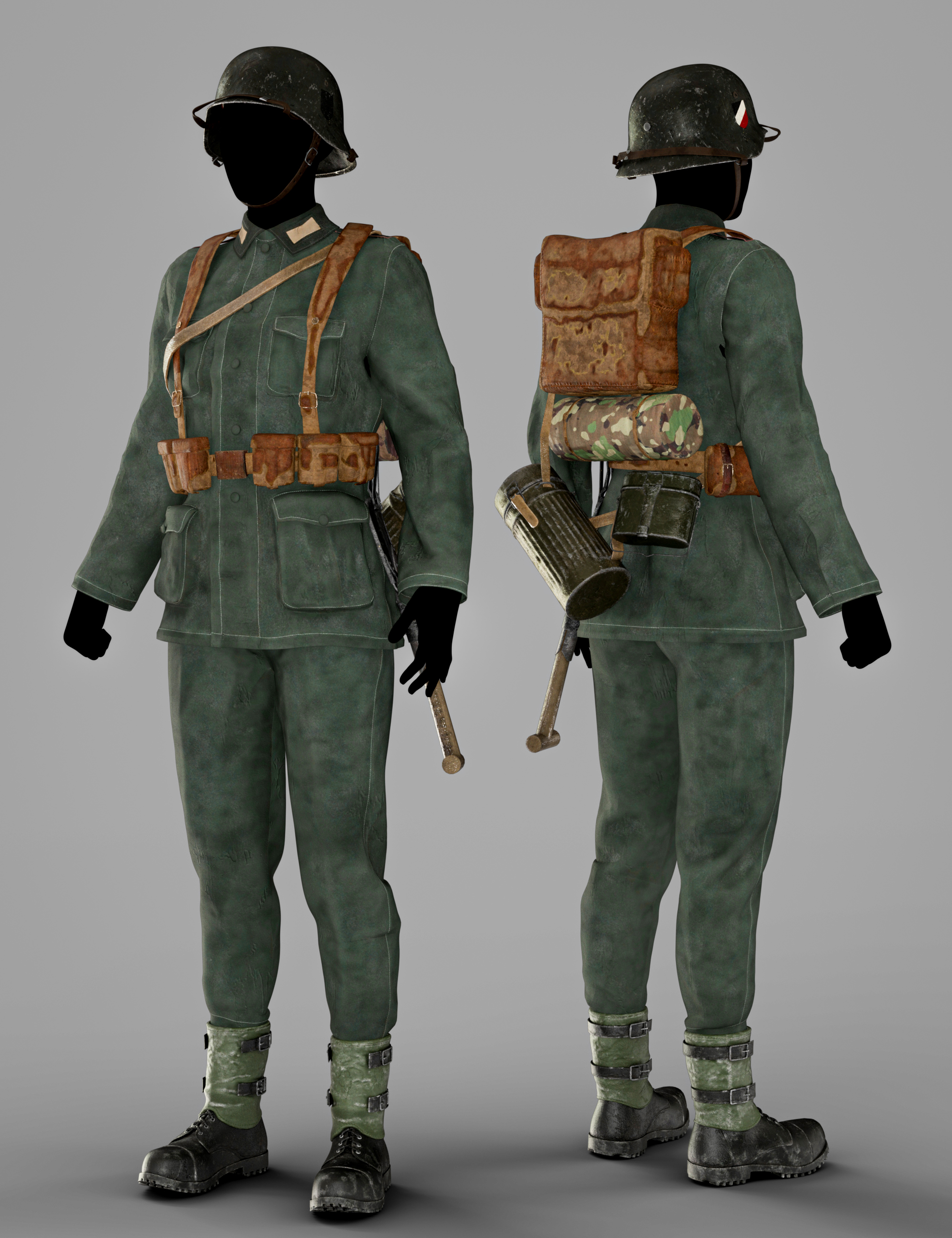 BW Army Infantry Outfit Texture Addon For Genesis 9 | Daz 3D