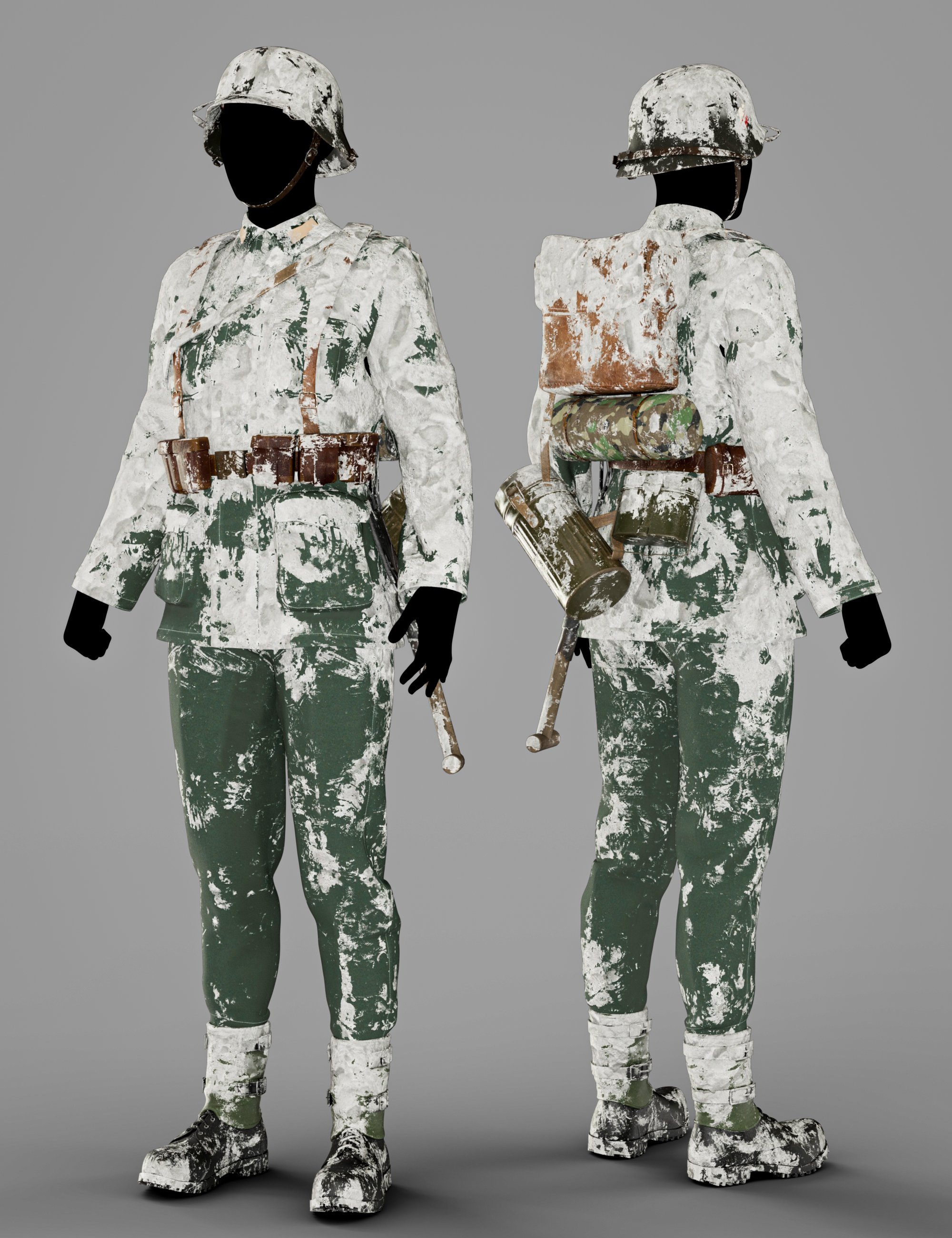 BW Army Infantry Outfit Texture Addon For Genesis 9 | Daz 3D