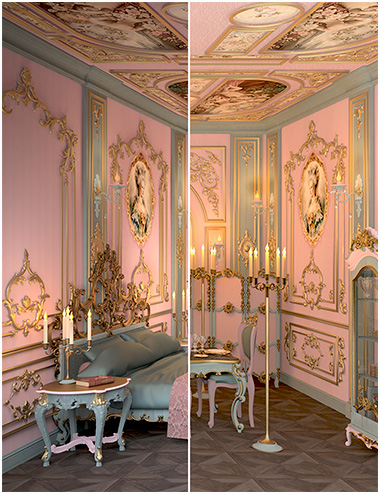 Rococo Room Add-Ons: Shaders and Additional Furniture | Daz 3D