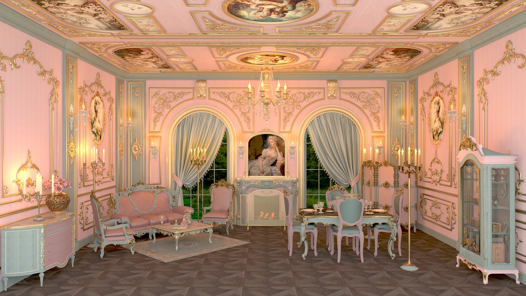 Rococo Room Add-Ons: Shaders and Additional Furniture | Daz 3D
