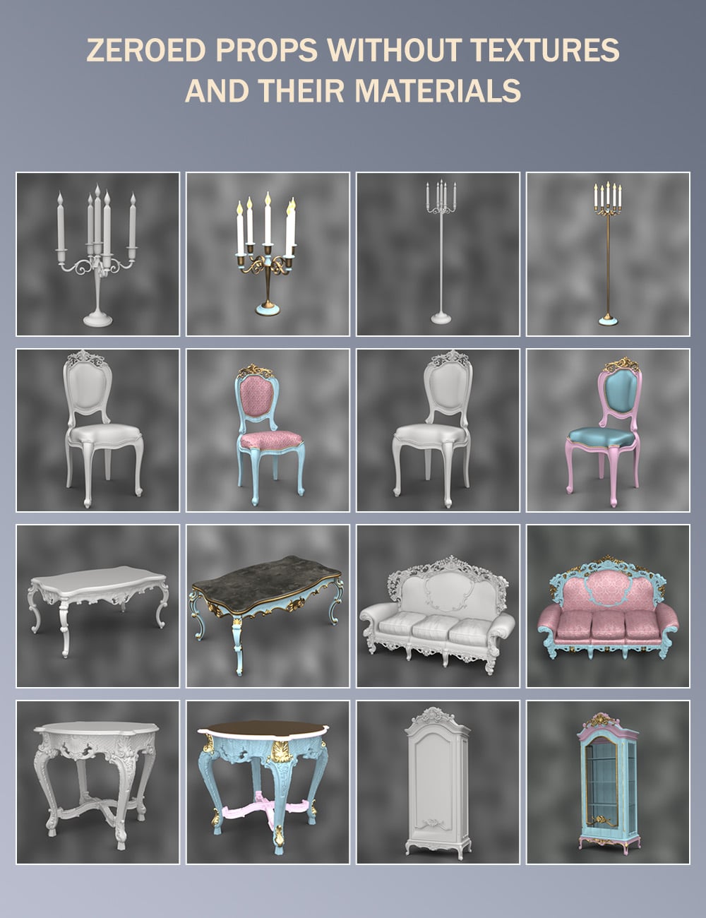 Rococo Room Add-Ons: Shaders and Additional Furniture | Daz 3D
