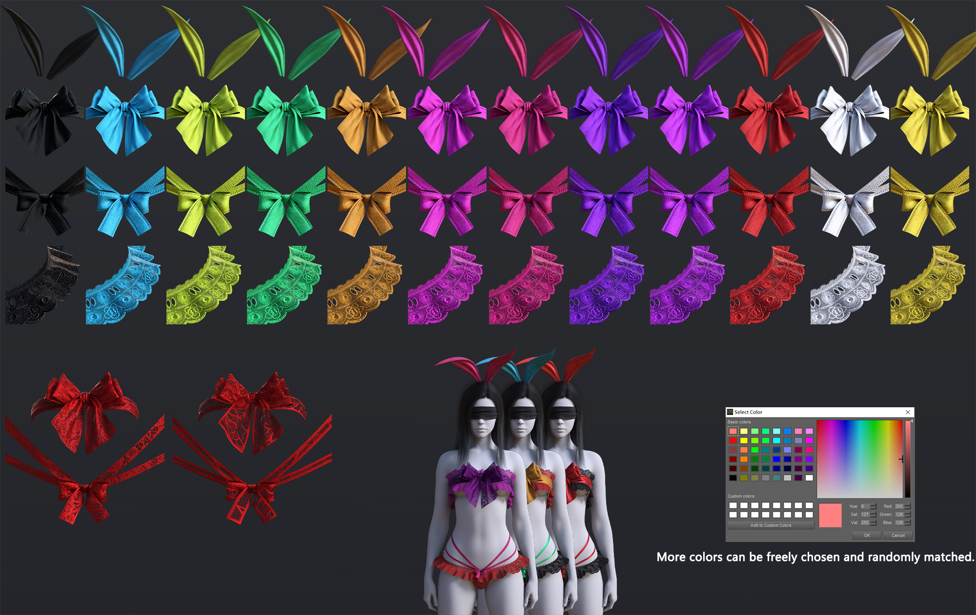 dForce BS Lace Bunny Girl Outfit for Genesis 9 | Daz 3D
