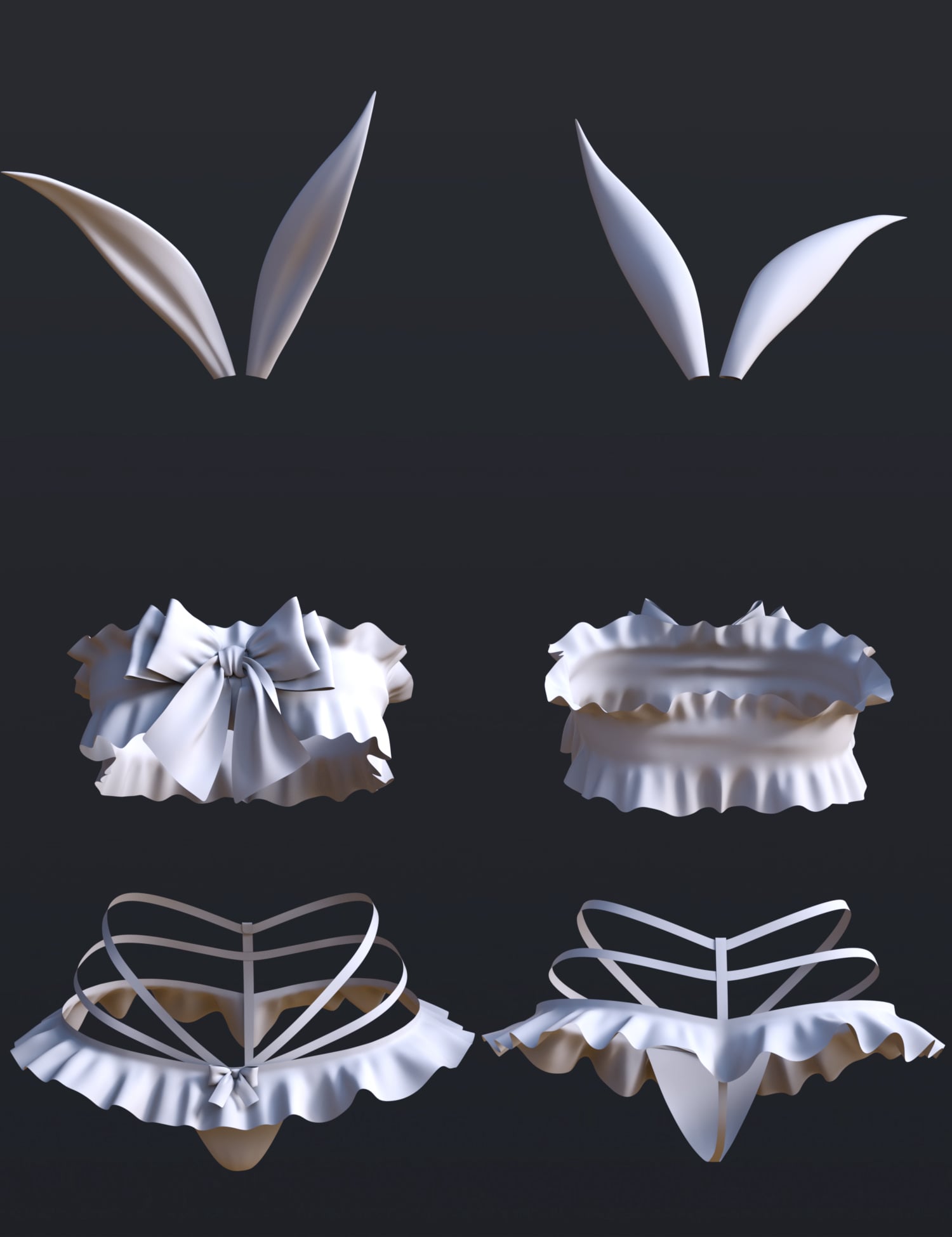 dForce BS Lace Bunny Girl Outfit for Genesis 9 | Daz 3D
