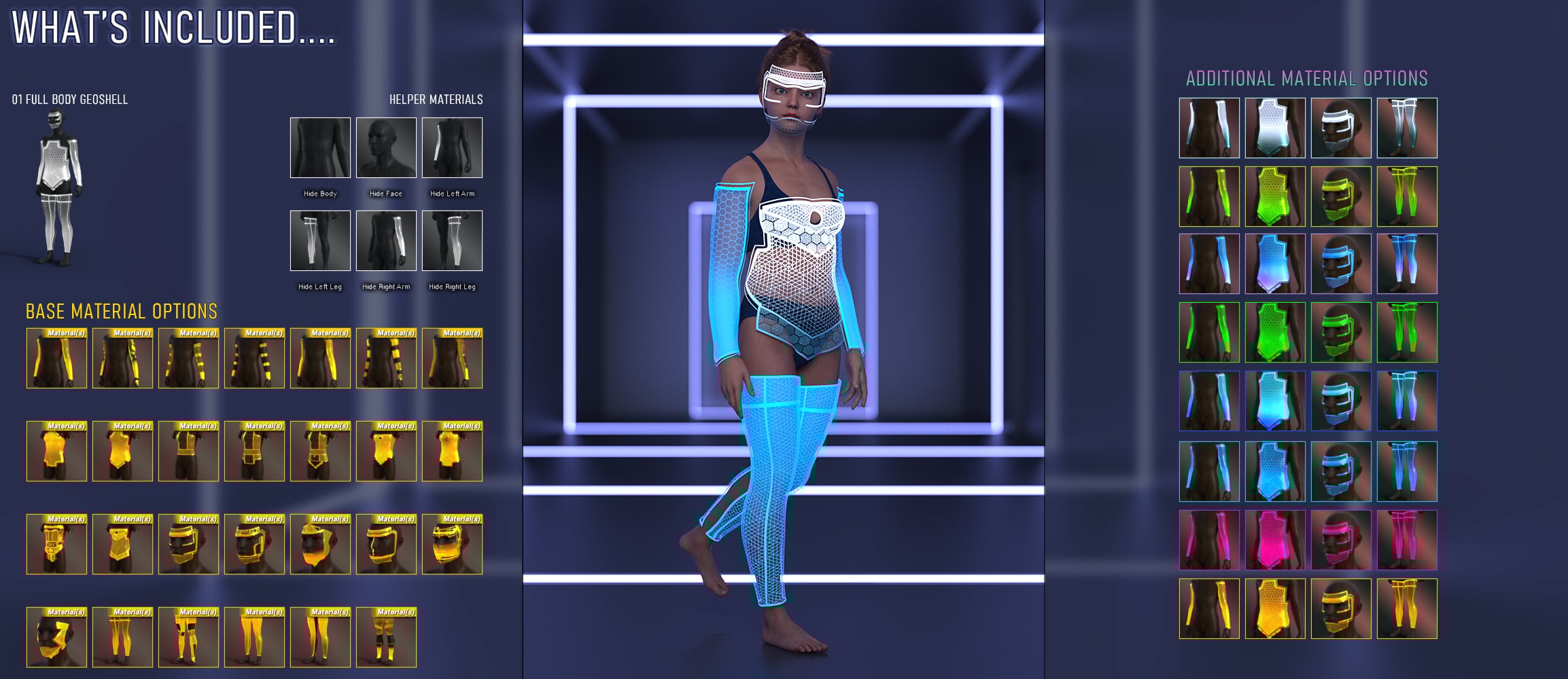 Holo Shield Geoshells for Genesis 9 | Daz 3D