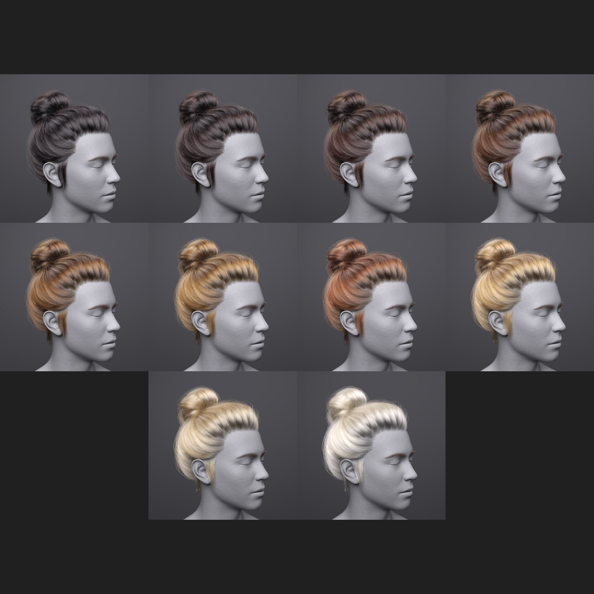 dForce FV Knot Updo Hair for Genesis 9 | Daz 3D