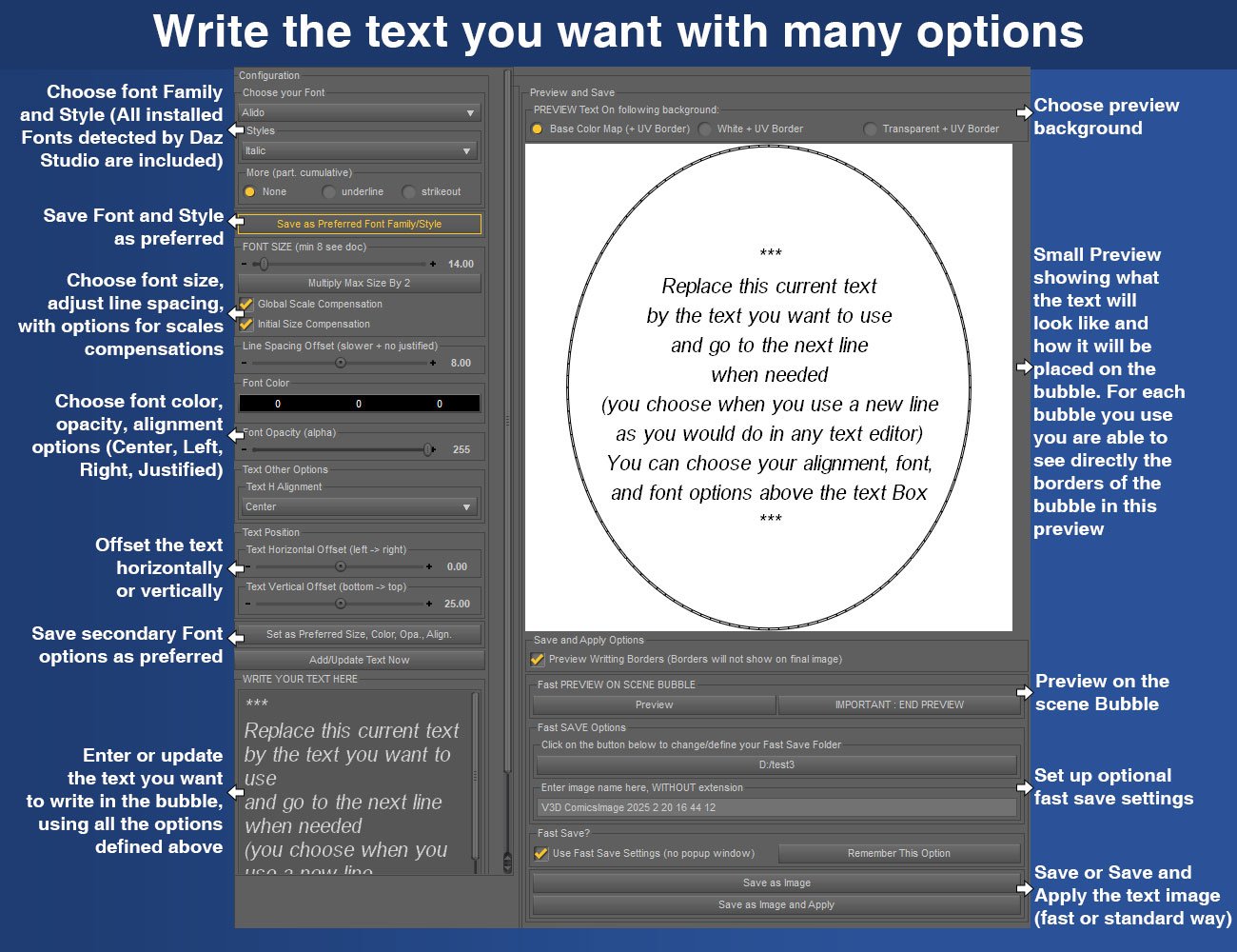 V3D Speech Bubbles Generator Pro | Daz 3D