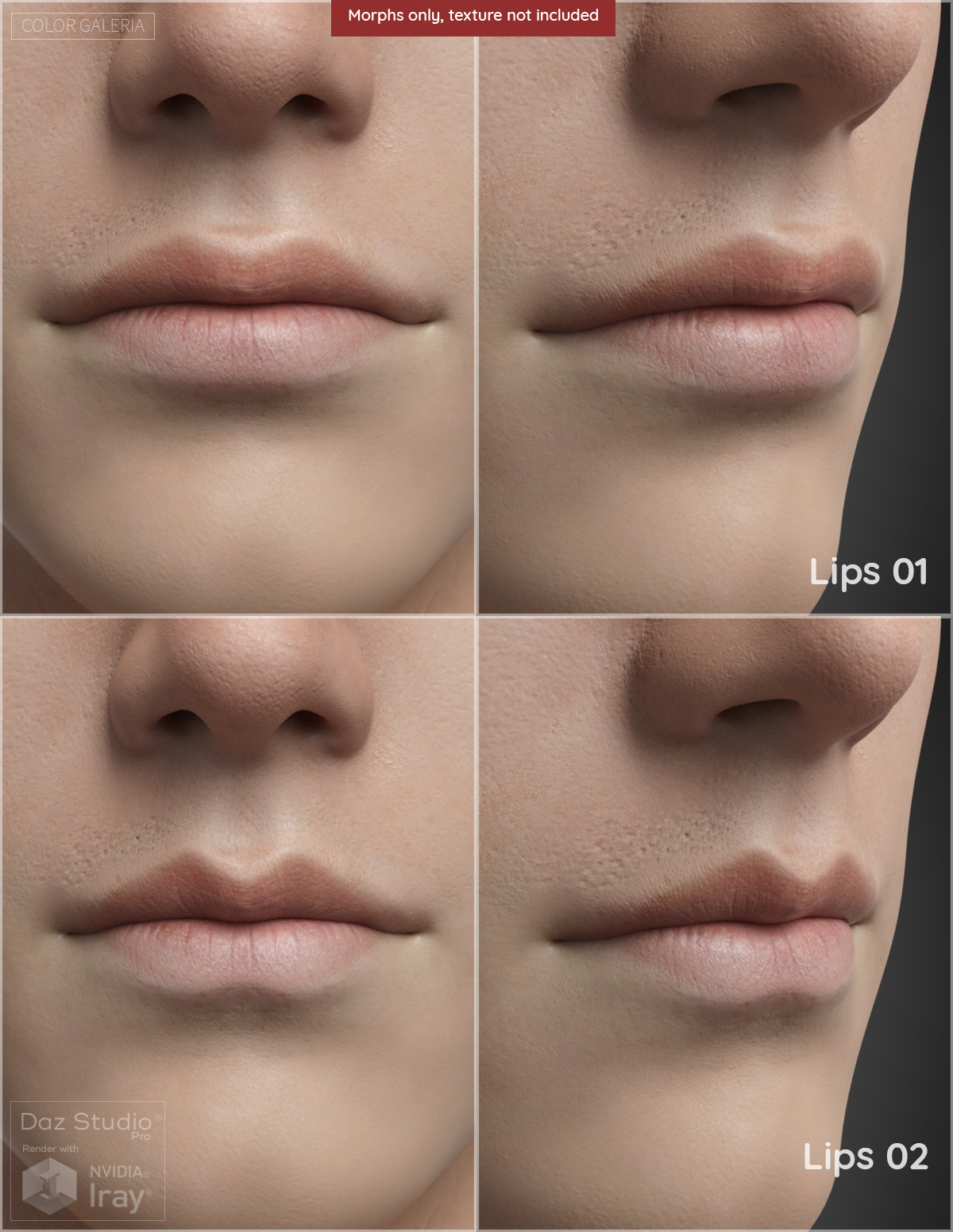 CGI Lips Morphs for G8M & Merchant Resource - 01 | Daz 3D