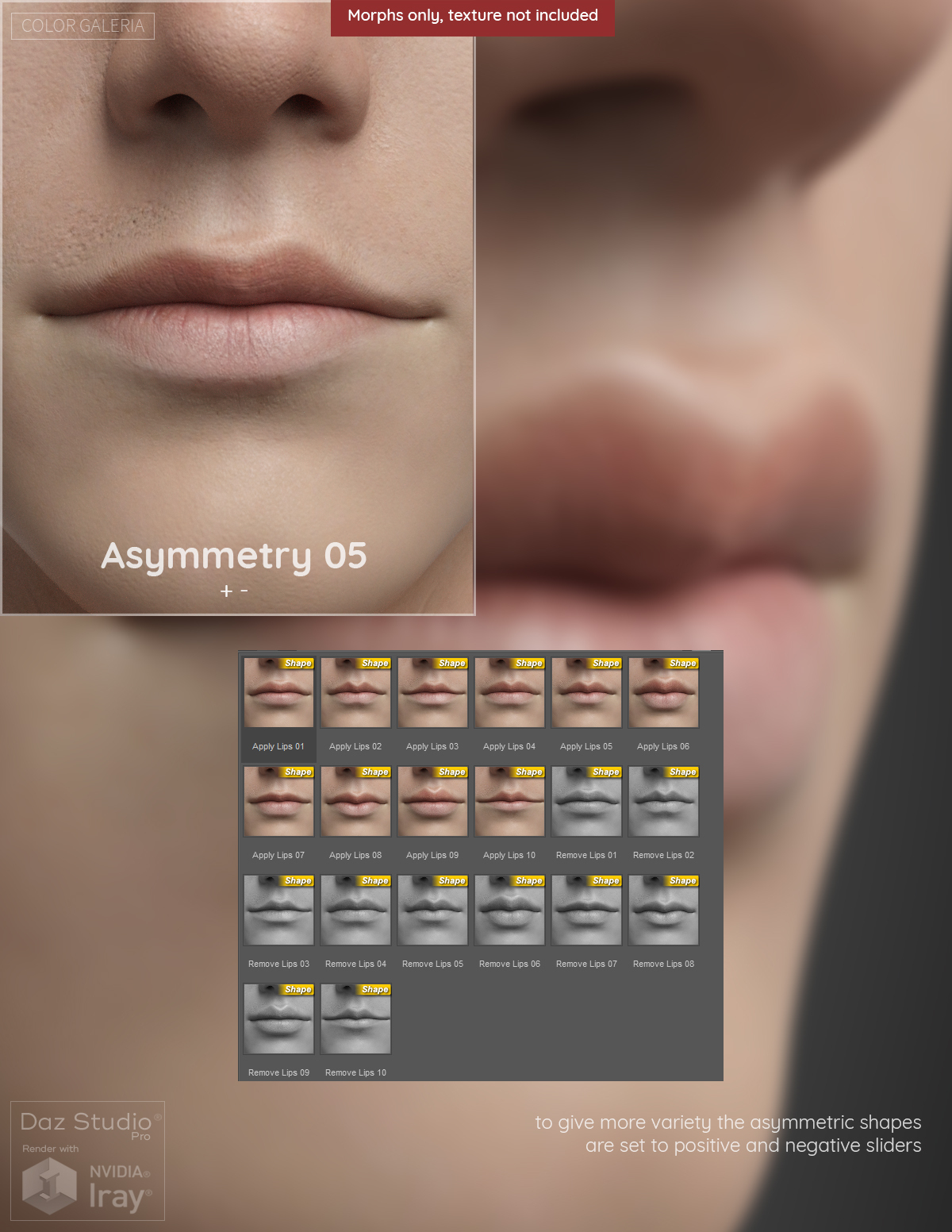 CGI Lips Morphs for G8M & Merchant Resource - 01 | Daz 3D