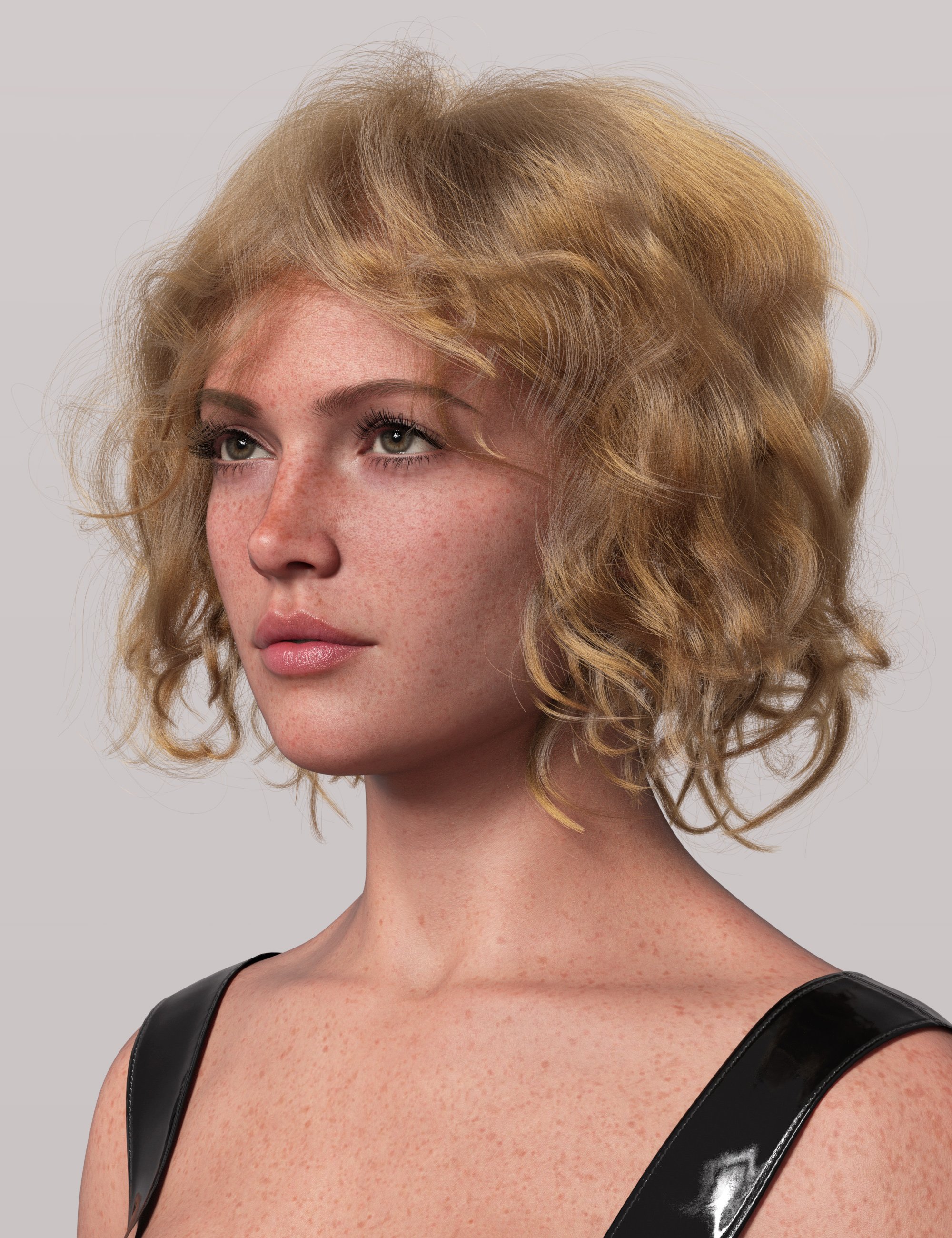 dForce Strand-Based Curly Bob Hair for Genesis 9 and Genesis 8 Female ⋆ Freebies Daz 3D