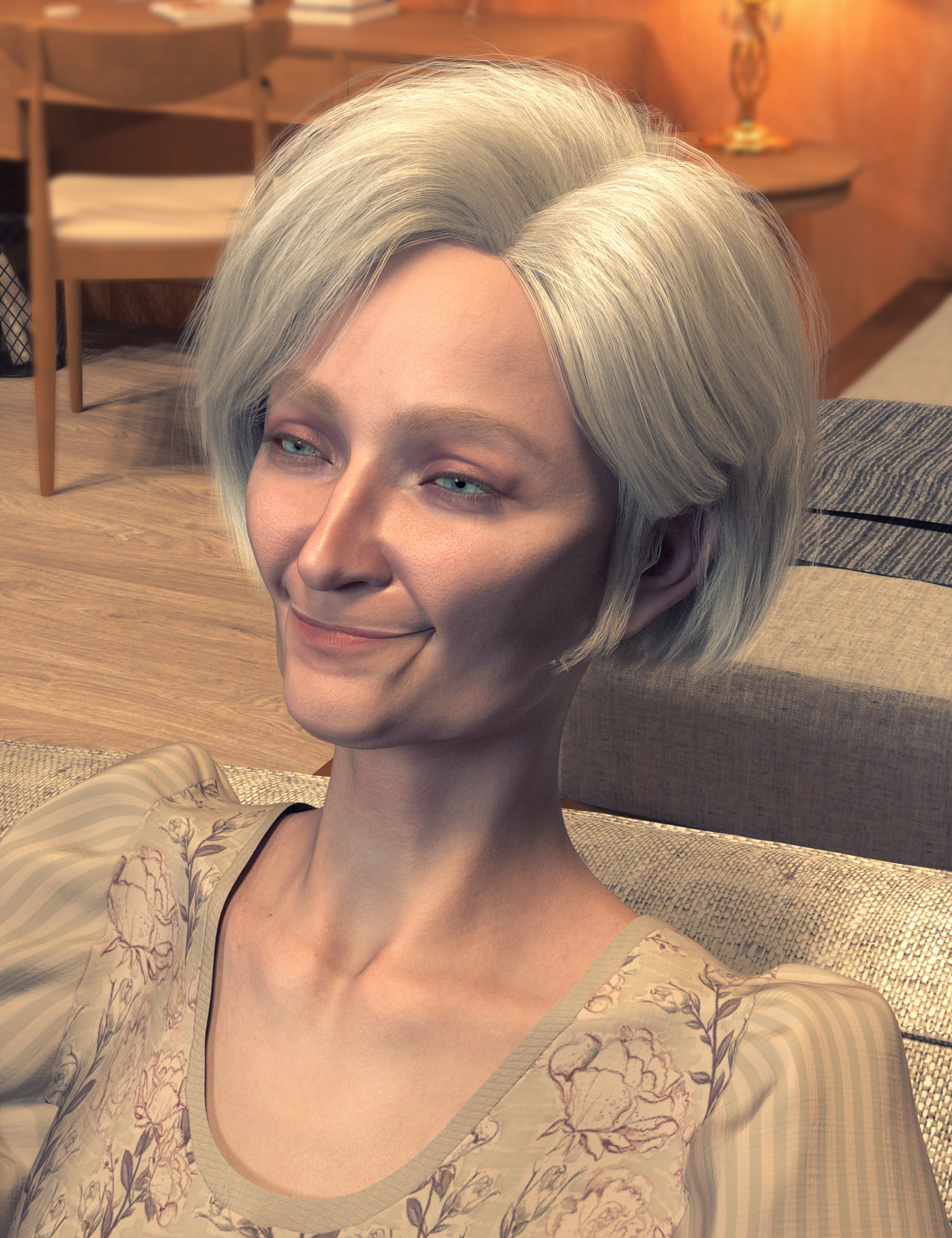FE Short Side Part Bob Hair for Genesis 9 | Daz 3D
