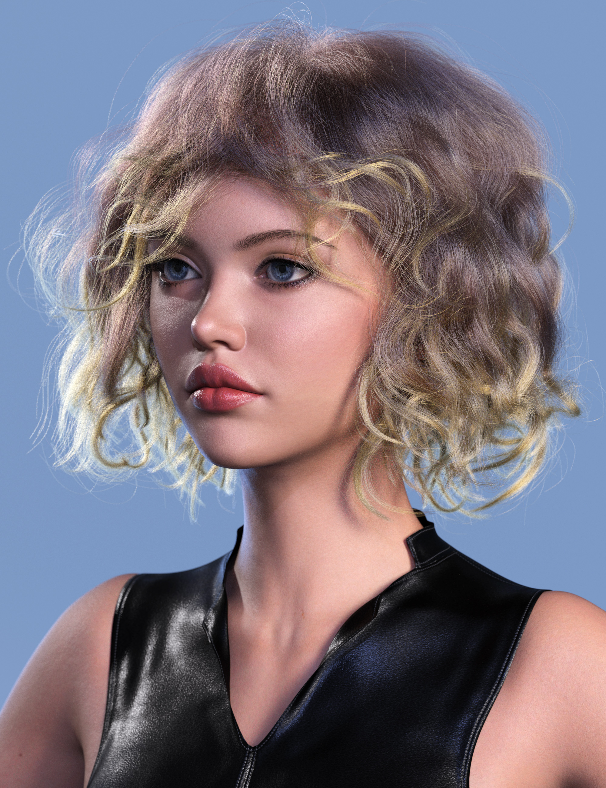 dForce Strand-Based Curly Bob Hair Color Expansion | Daz 3D