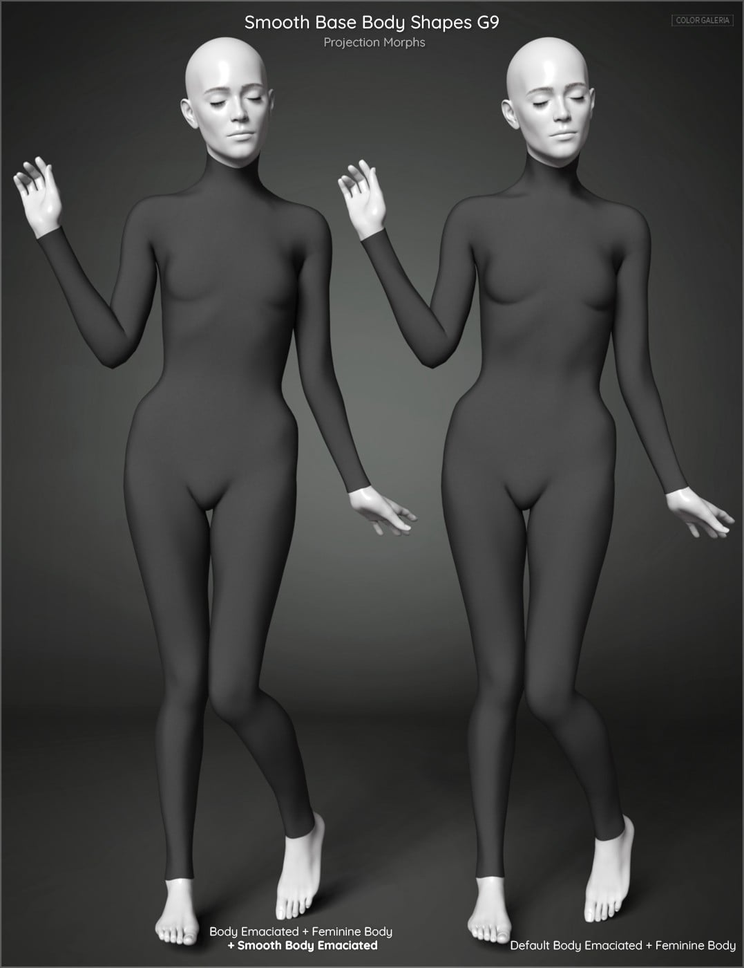 CGI Smooth Base Body Shapes for Genesis 9 | Daz 3D