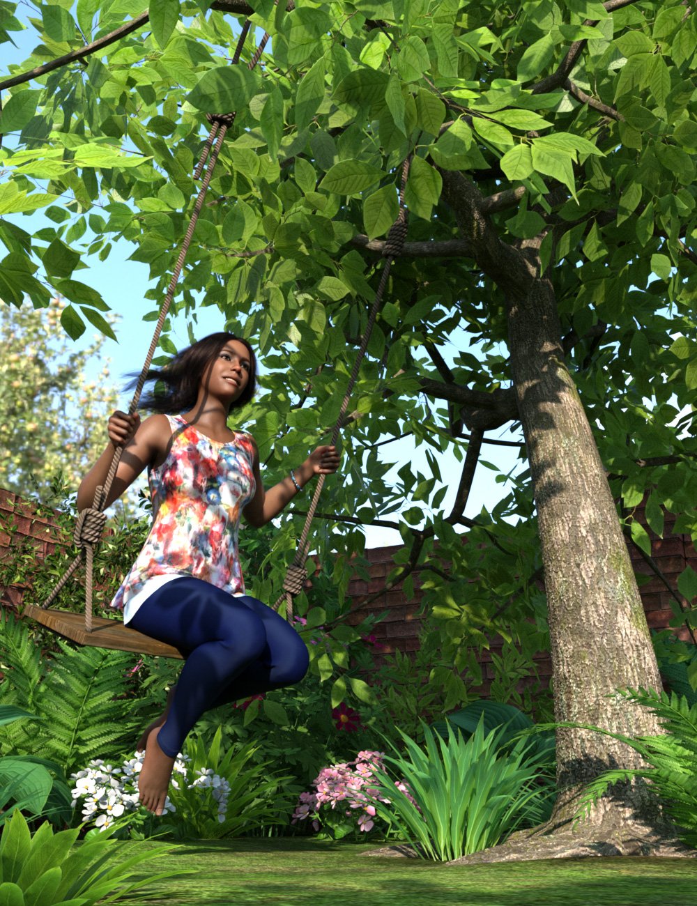 Tree Swing Garden - FilaToon and Iray | Daz 3D