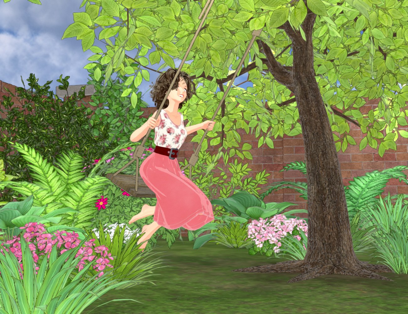 Tree Swing Garden - FilaToon and Iray | Daz 3D