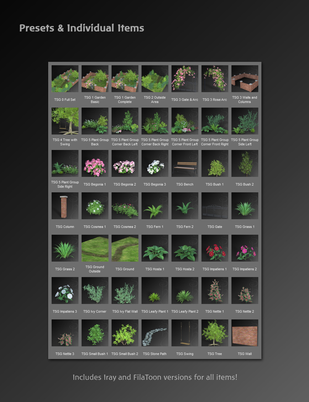 Tree Swing Garden - FilaToon and Iray | Daz 3D