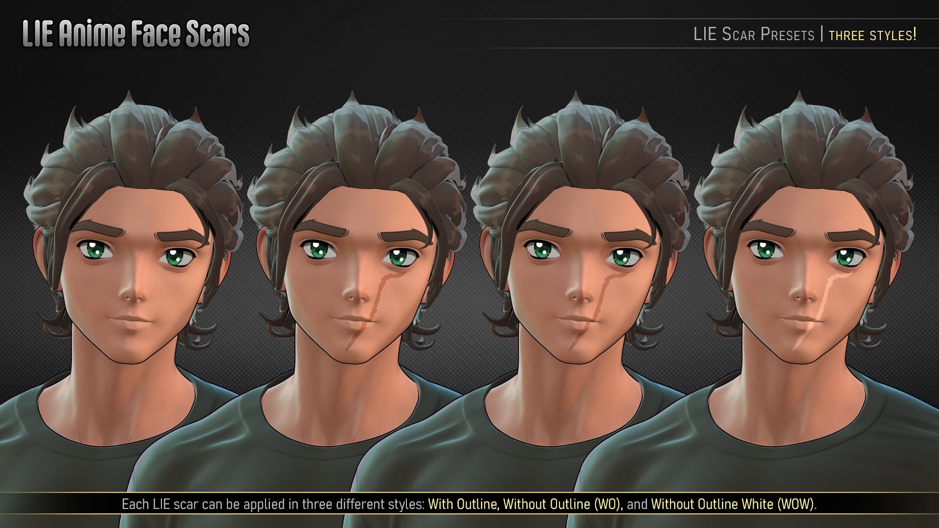 FPE Anime LIE Face Scars for Genesis 9 | Daz 3D