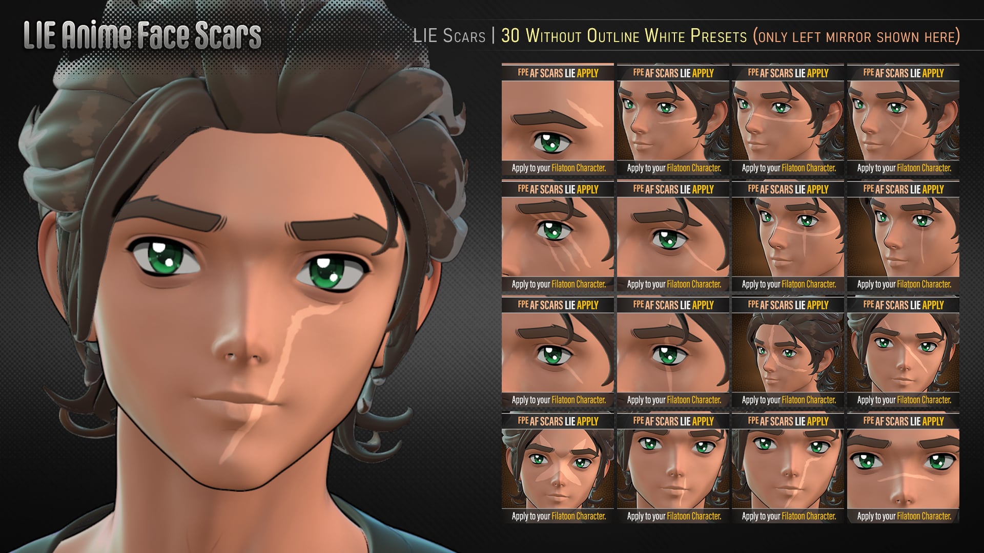 FPE Anime LIE Face Scars for Genesis 9 | Daz 3D