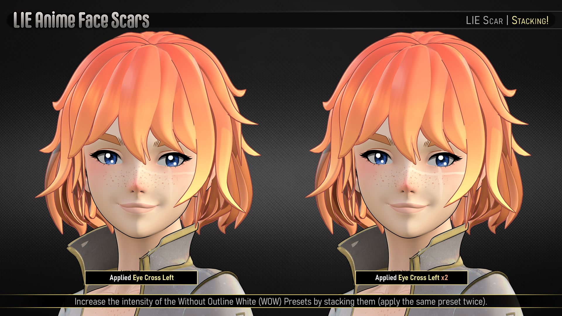 FPE Anime LIE Face Scars for Genesis 9 | Daz 3D