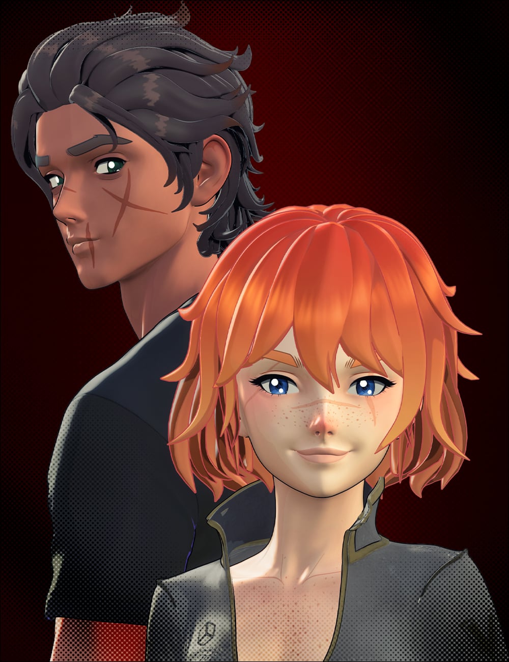 FPE Anime LIE Face Scars for Genesis 9 | Daz 3D