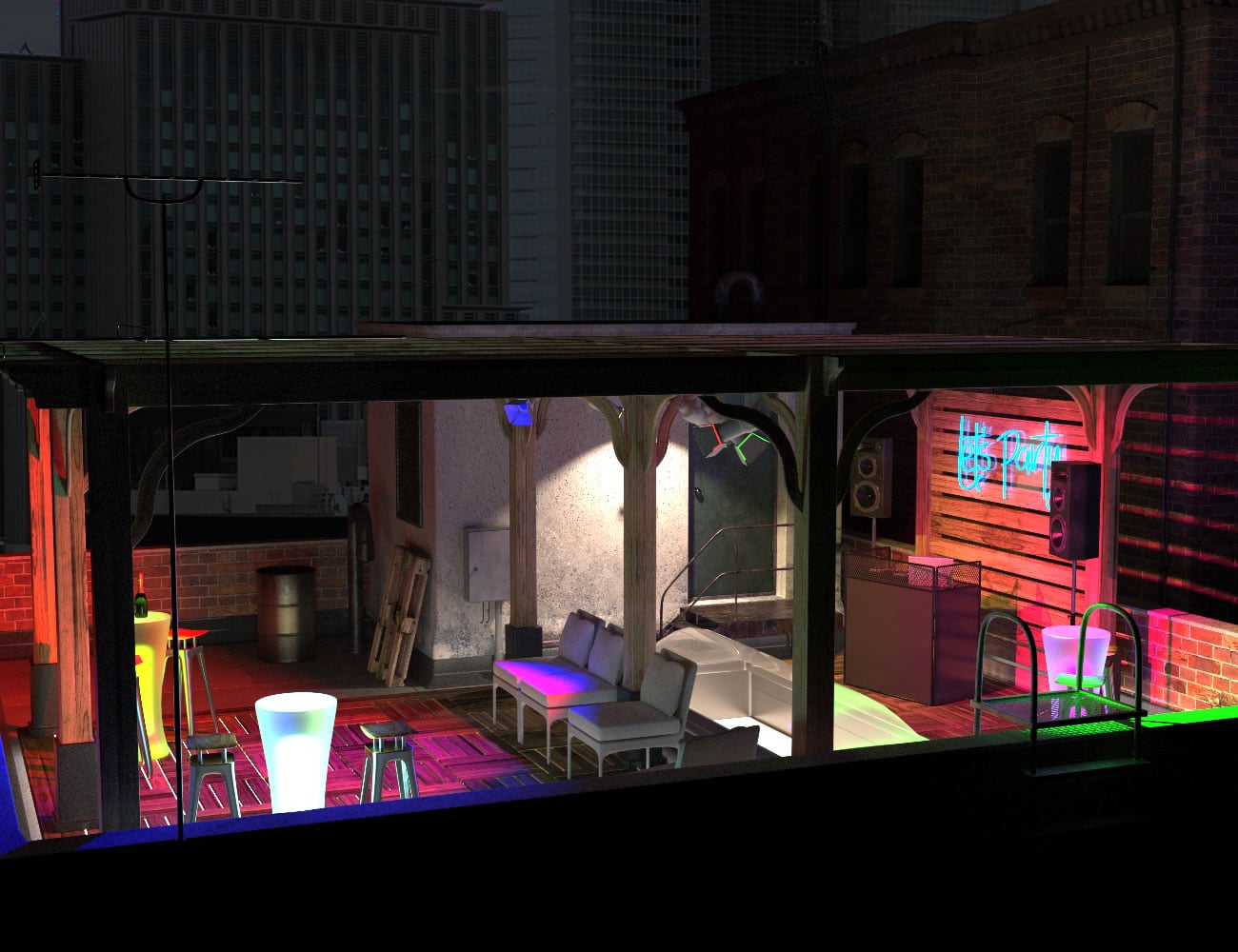 Rooftop Dance Club | Daz 3D