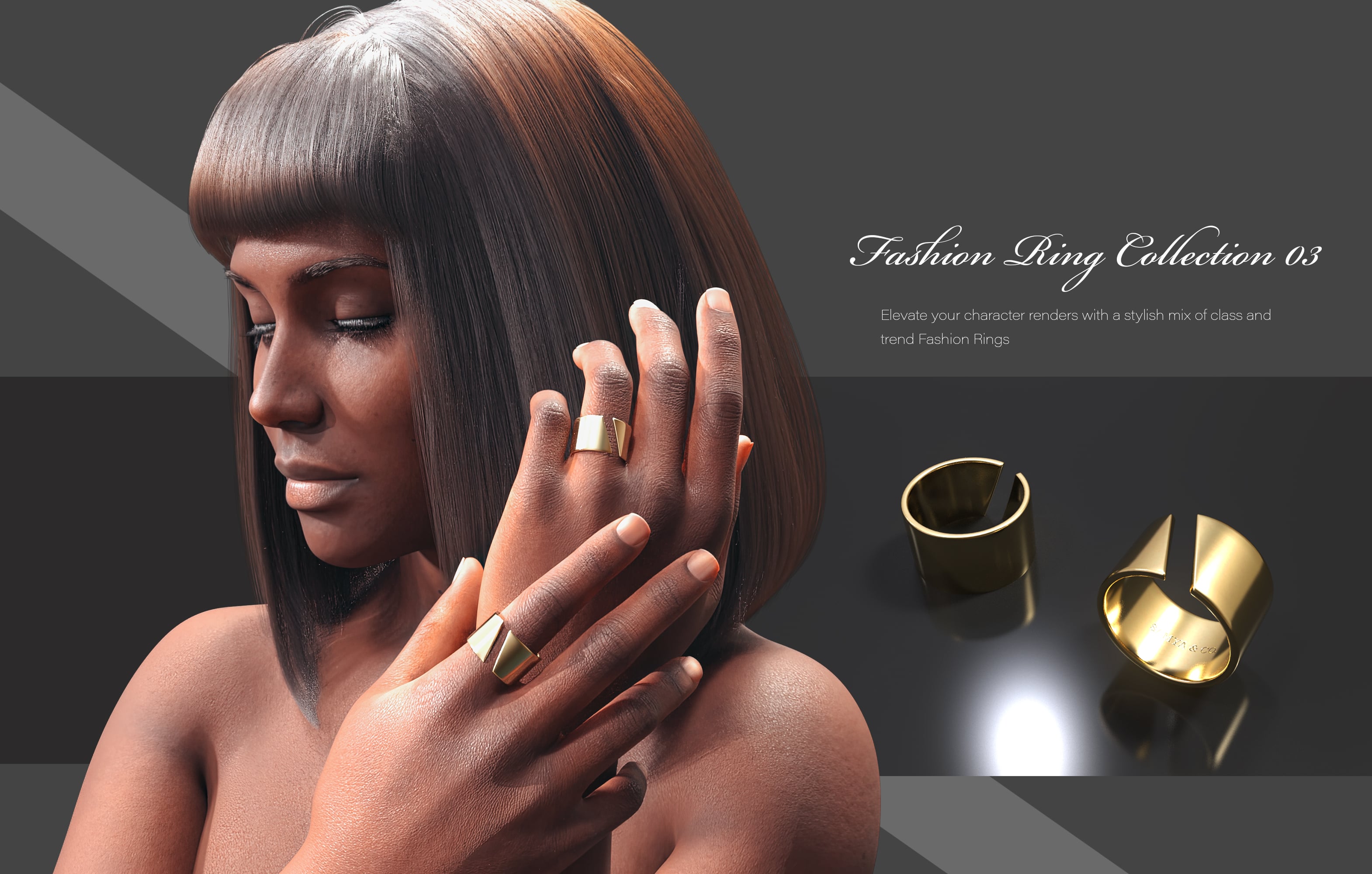 Fashion Ring Bundle 01 | Daz 3D